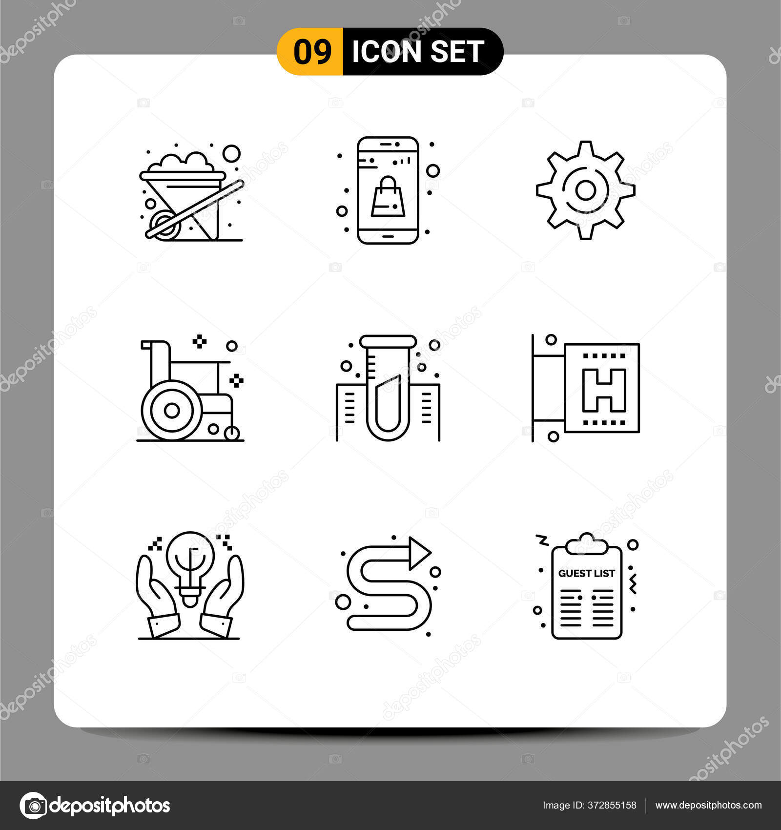 Outline Pack Universal Symbols Lab Chemistry Gear Medicine Form ...