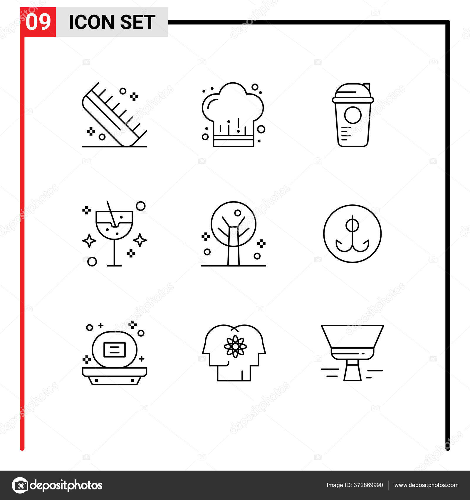 Universal Outlines Set Web Mobile Applications Party Drink Restaurant