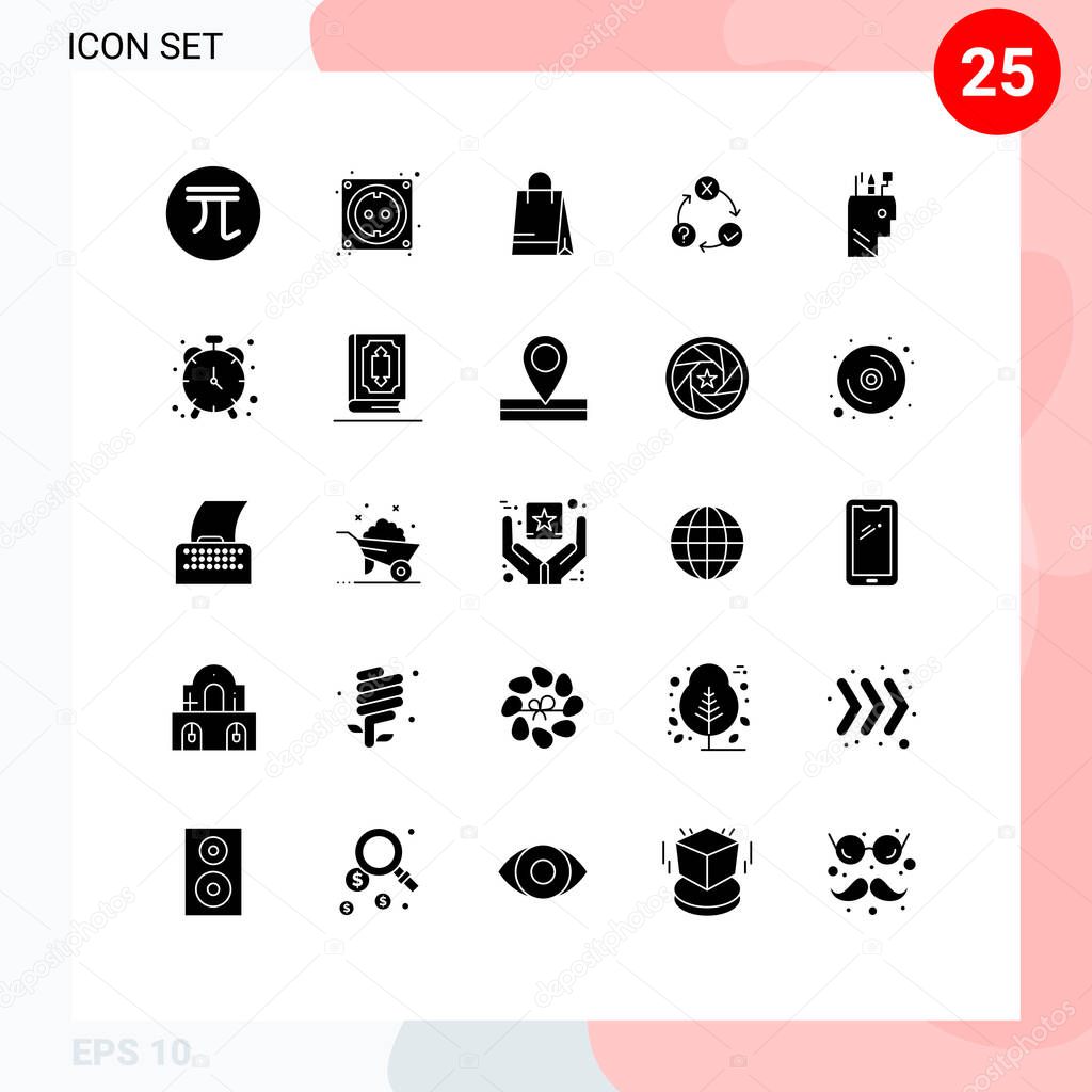 Grupo de 25 signos y símbolos sólidos para la educación, la ...