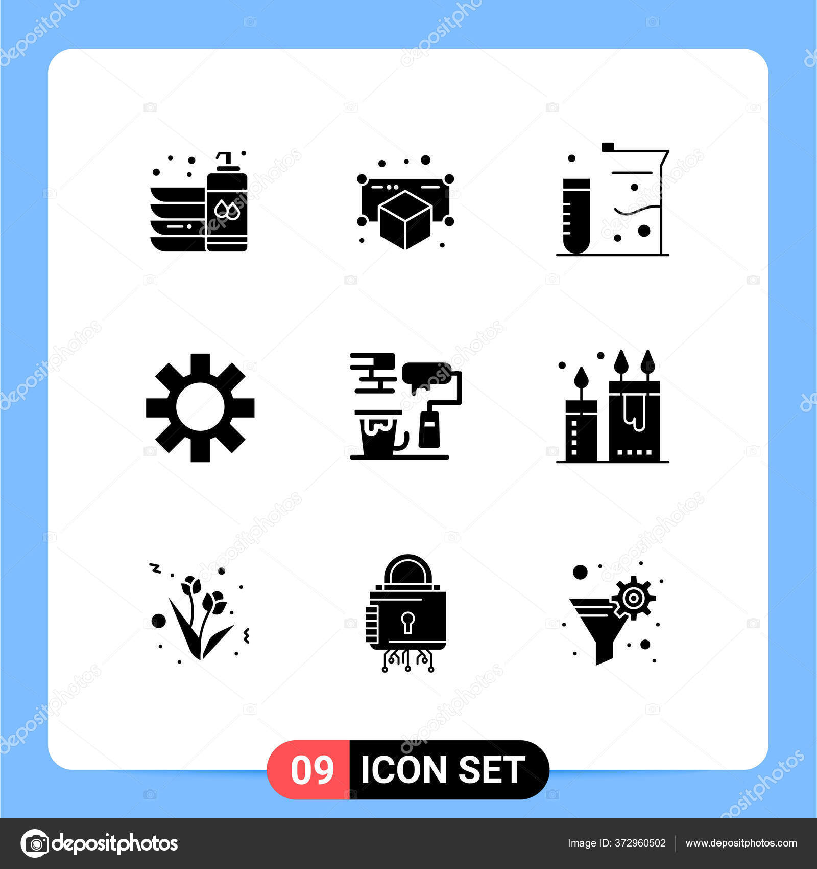 Universal Icon Symbols Group Modern Solid Glyphs Roller Gear Point ...