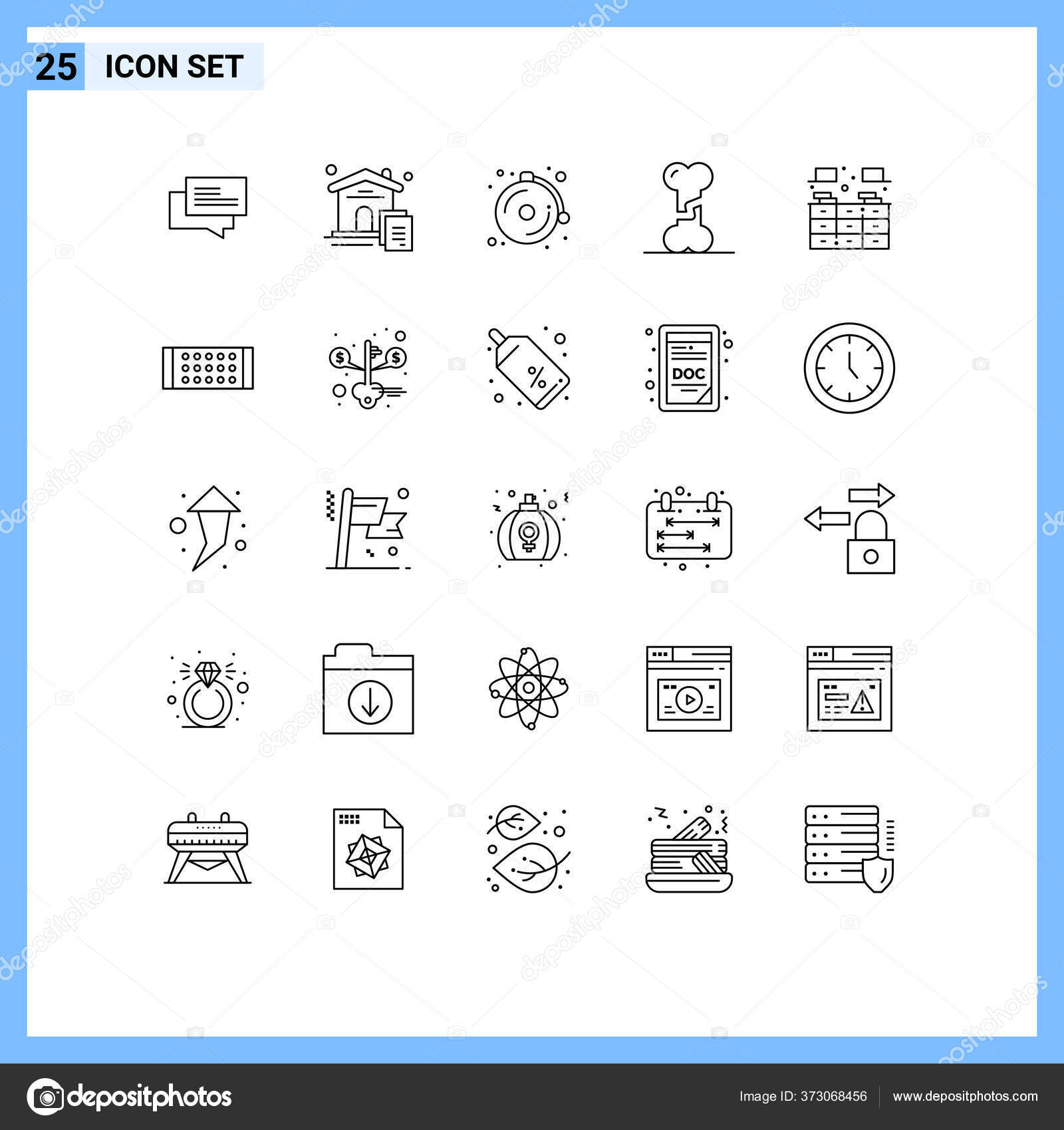 Pack Modern Lines Signs Symbols Web Print Media Cupboard Bookcase Stock ...