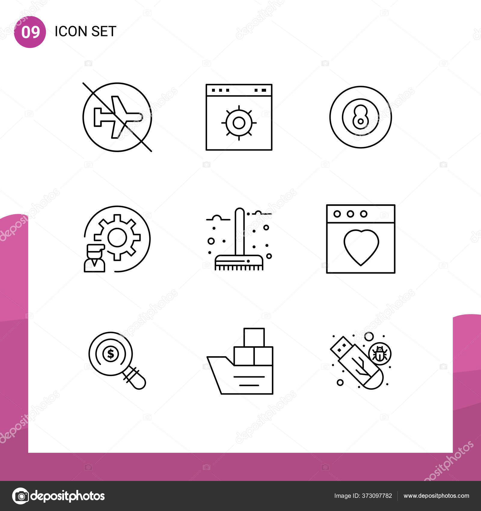 Group Modern Outlines Set Programmer Development Website Develop Sport Editable Stock Vector by ...