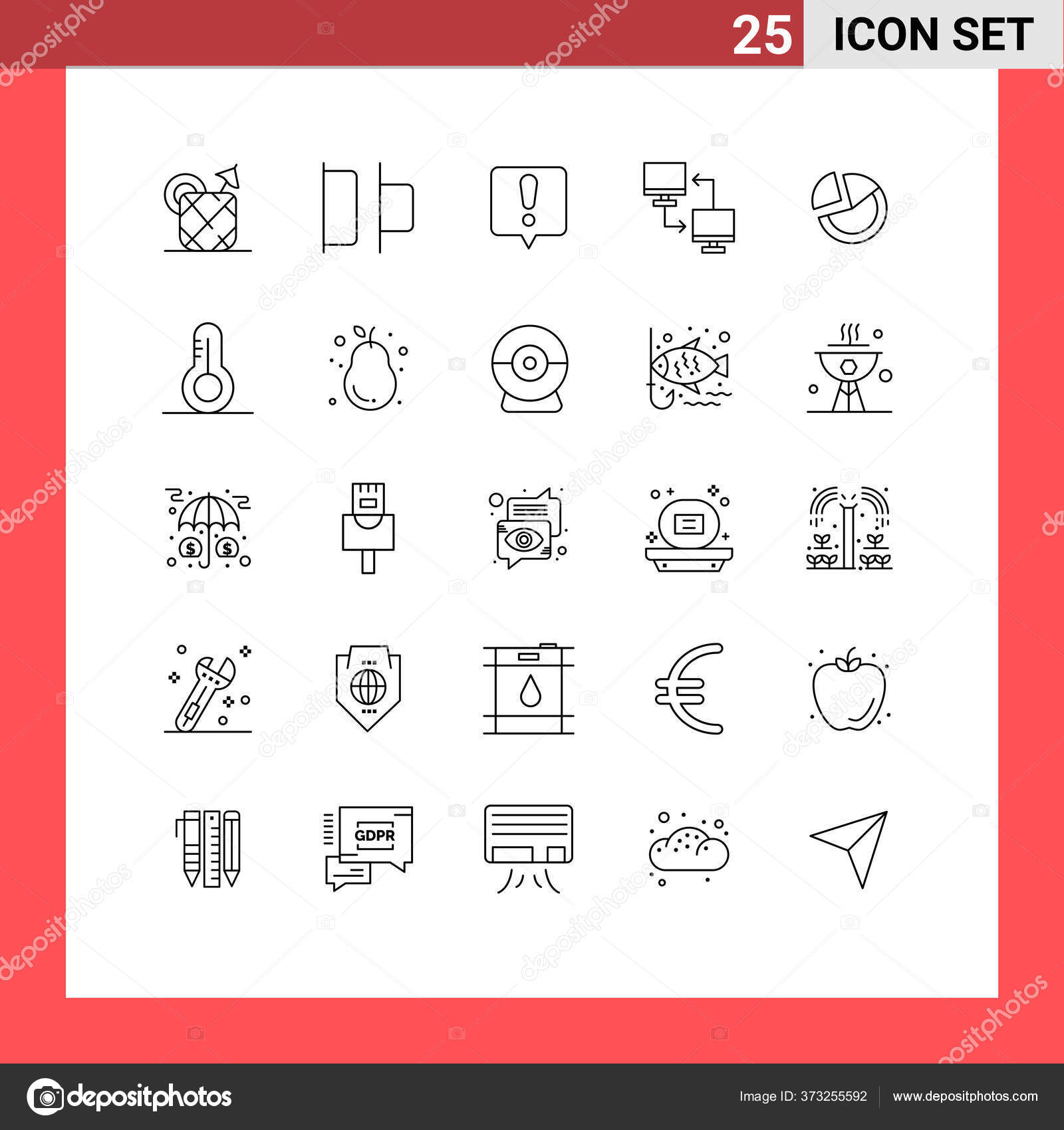 Pack Modern Lines Signs Symbols Web Print Media Diagram Pie Stock ...