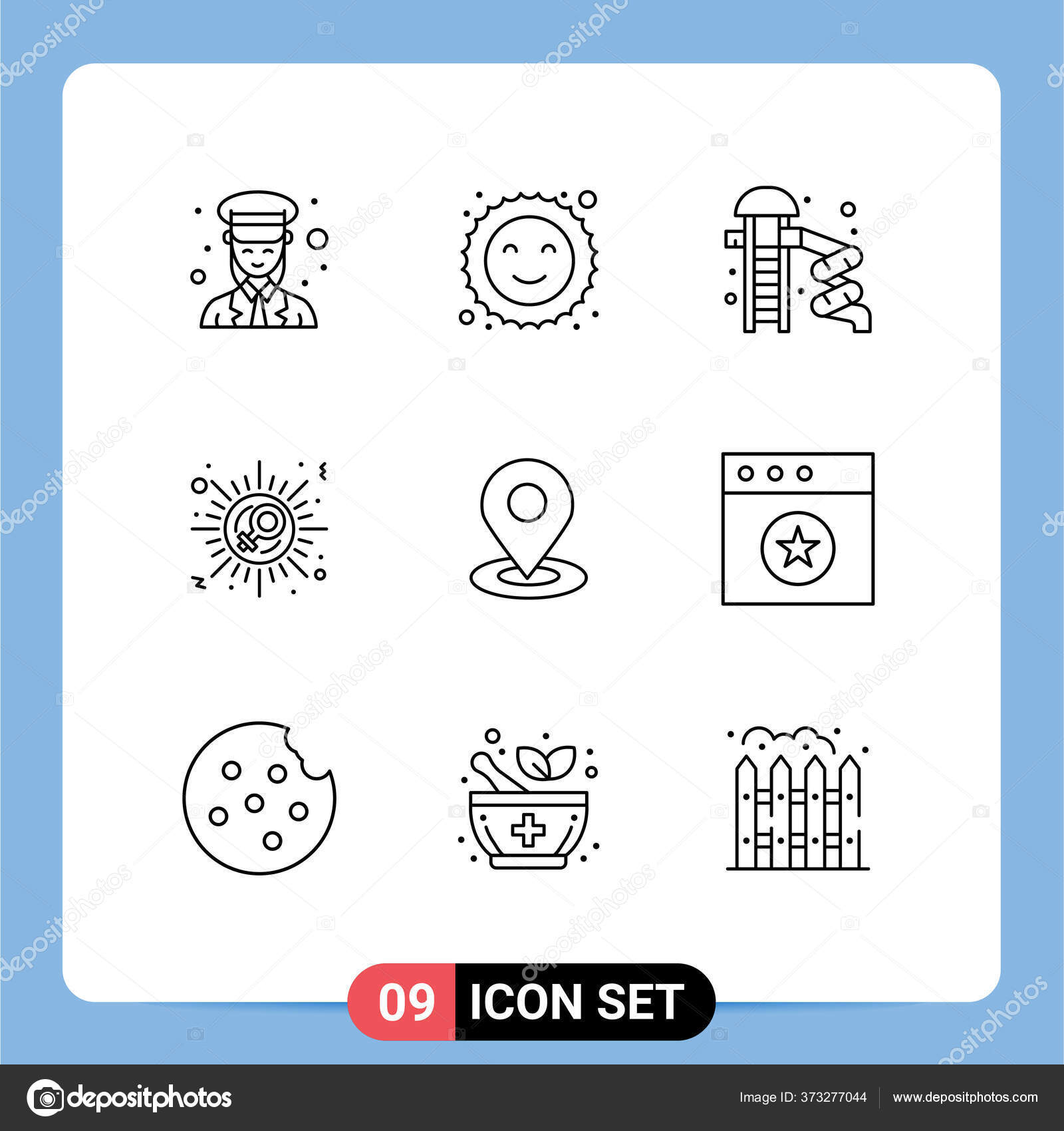 Conjunto Moderno Líneas Símbolos Como Mapa Celebración Deslizador ...