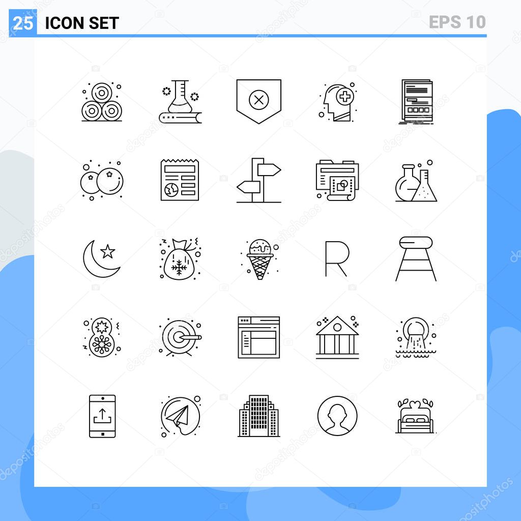 Pack de 25 símbolos y signos de líneas modernas para los medios de ...