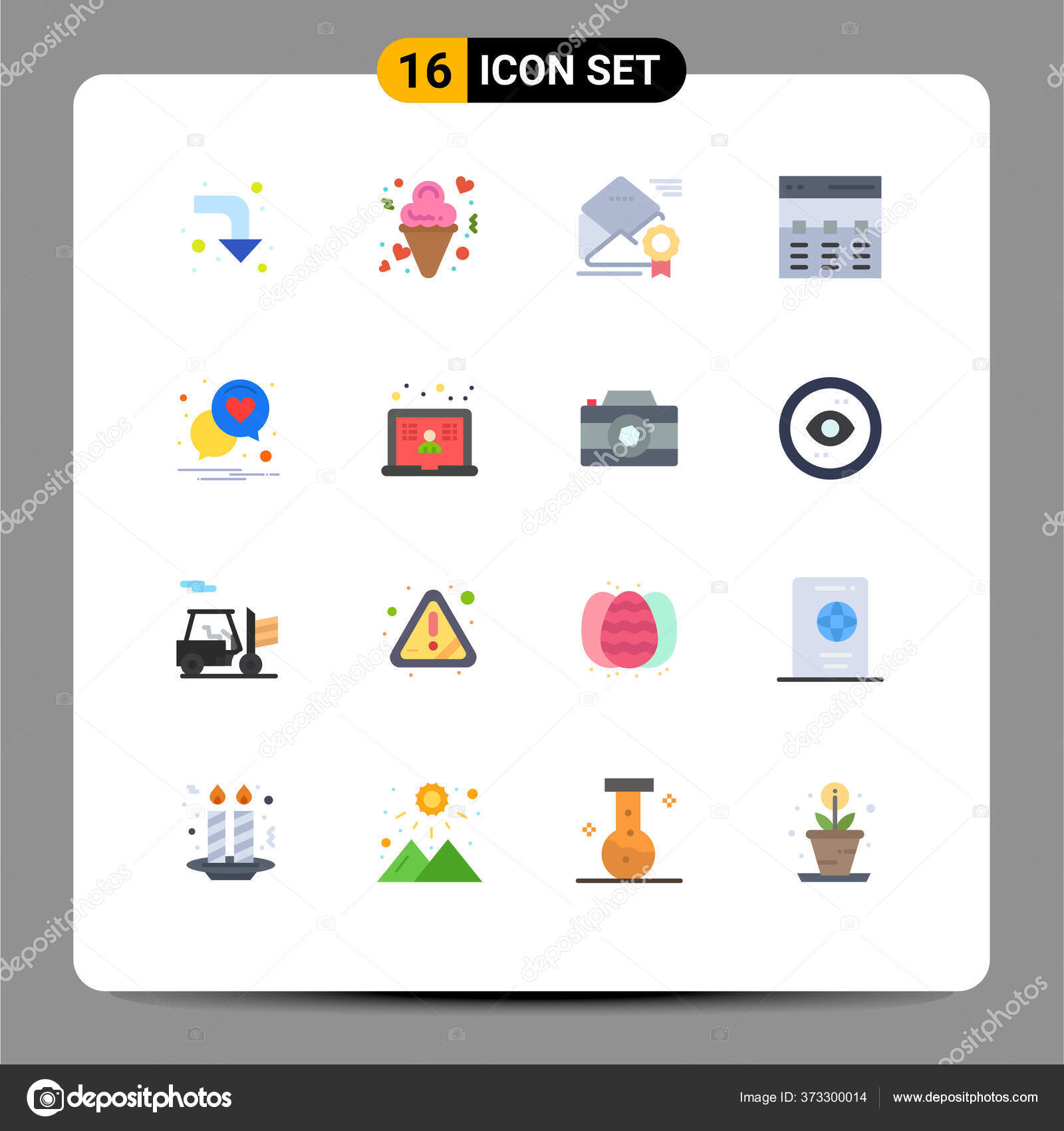 Set Modern Icons Symbols Signs Image Header Valentine Communication ...