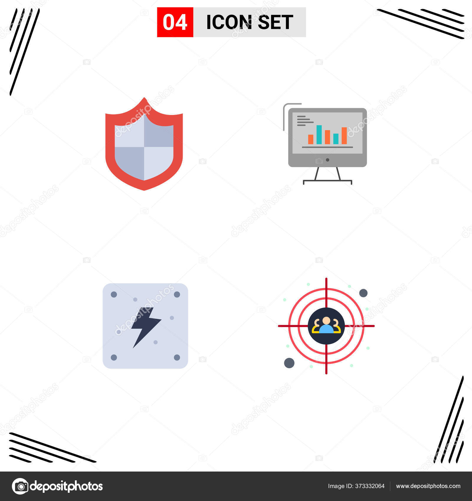 Universal Flat Icon Signs Symbols Antivirus Trends Chart Computer ...