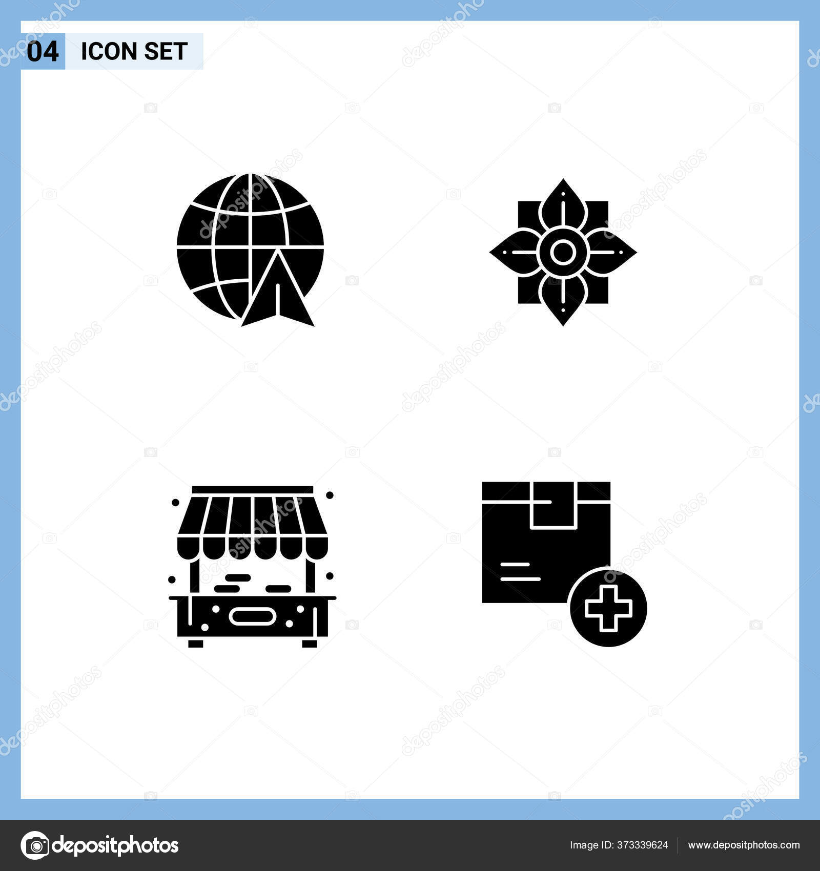 Thematic Vector Solid Glyphs Editable Sysymbols Arrow Shop Flower ...