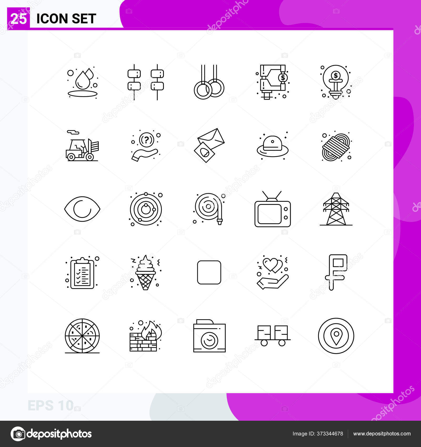 Pack Modern Lines Signs Symbols Web Print Media Idea Finance Stock ...