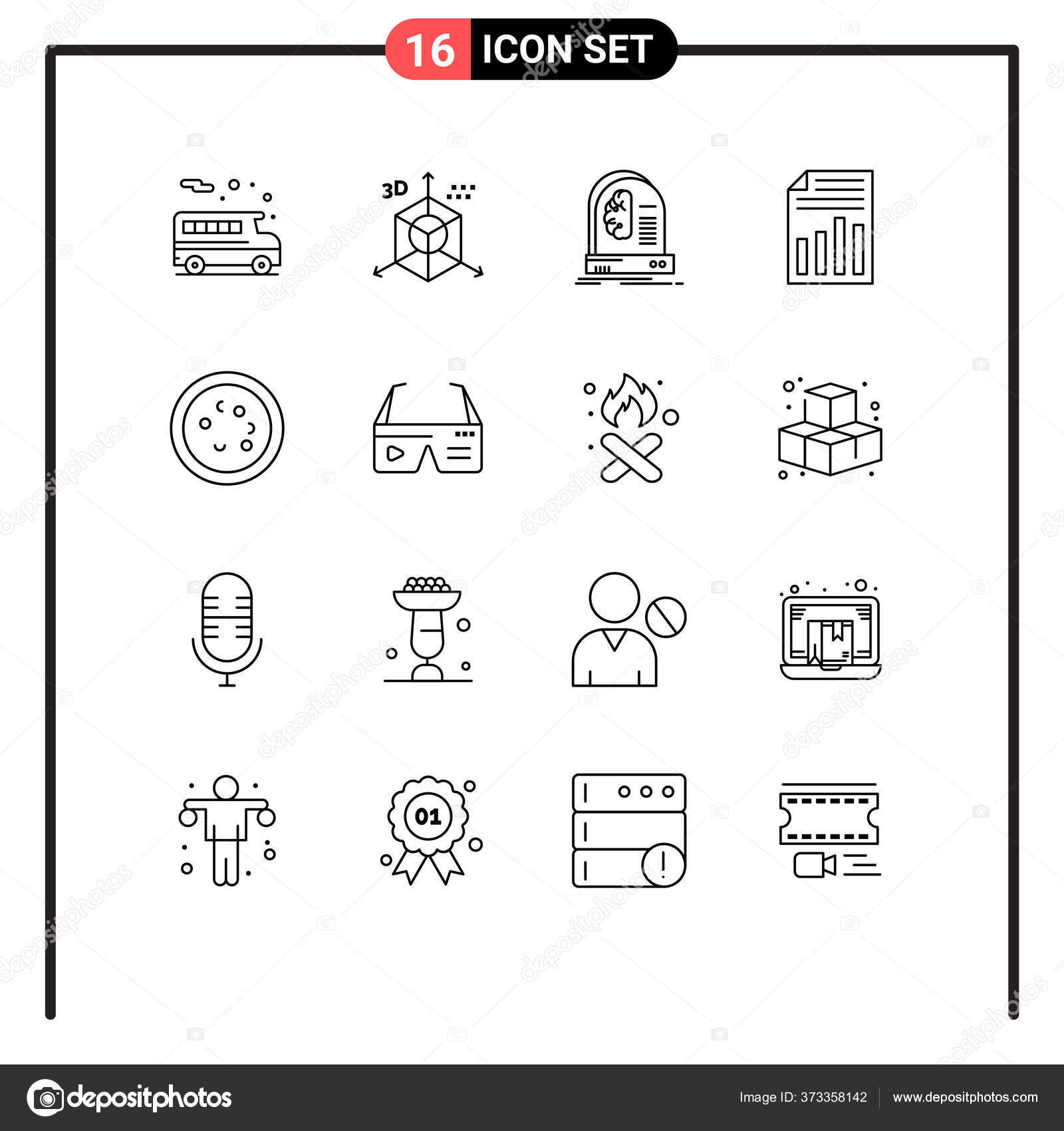 Thematic Vector Outlines Editable Symbols Sheet Page File Machine Editable Stock Vector Image By