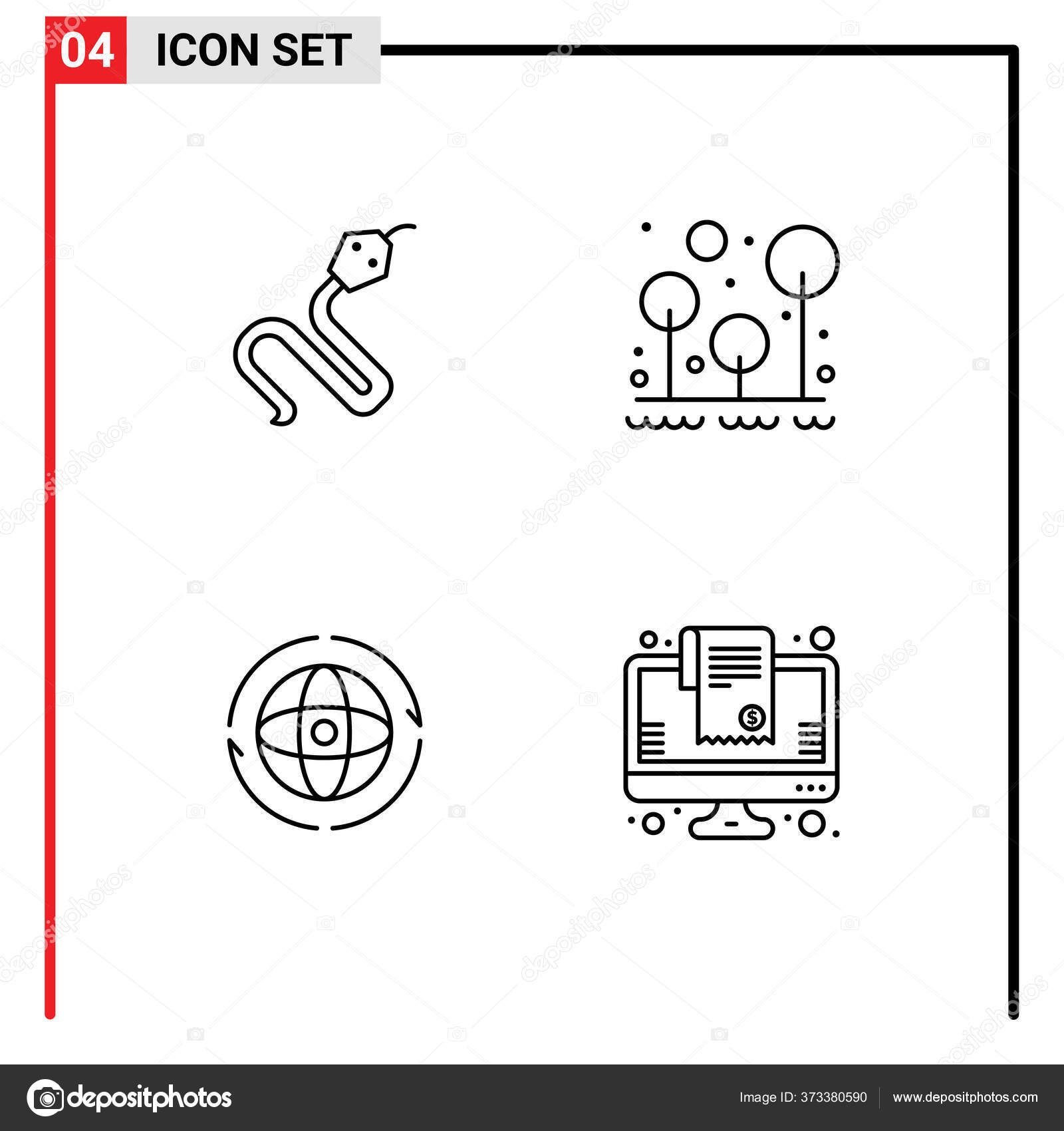 Universal Line Signs Symbols Animal Globe King Outdoor Earth Editable ...