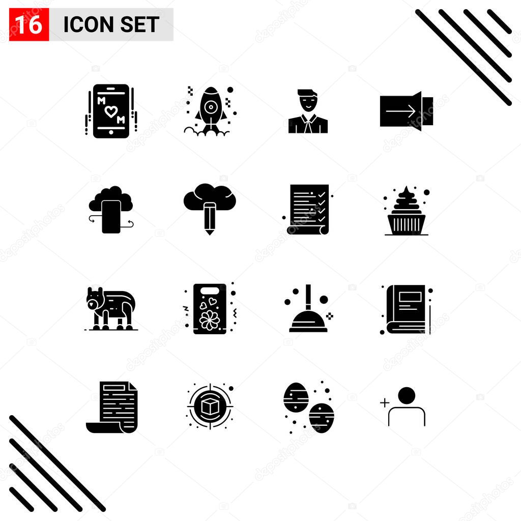 Vector de stock Icon Pack de 16 líneas Señales y símbolos para negocios ...