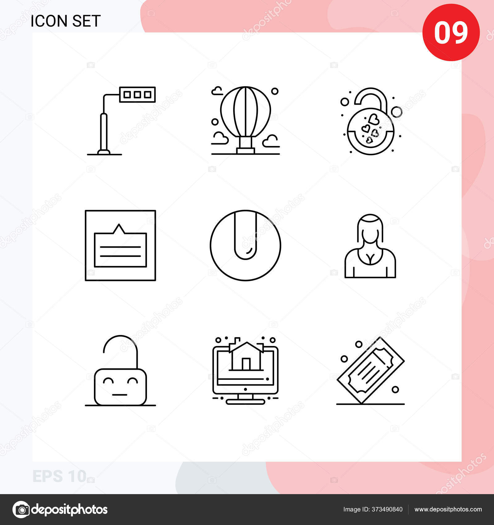 Thematic Vector Outlines Editable Symbols Wireframe Links Sky Layout ...