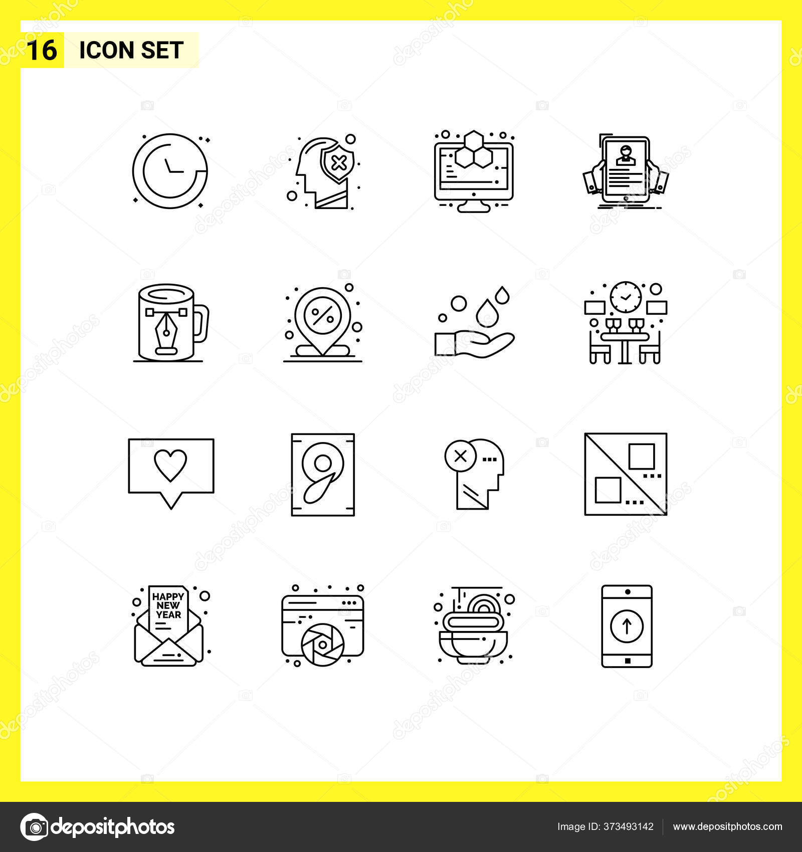 Outline Pack Universal Symbols Profile Hiring Mind Employee Study ...