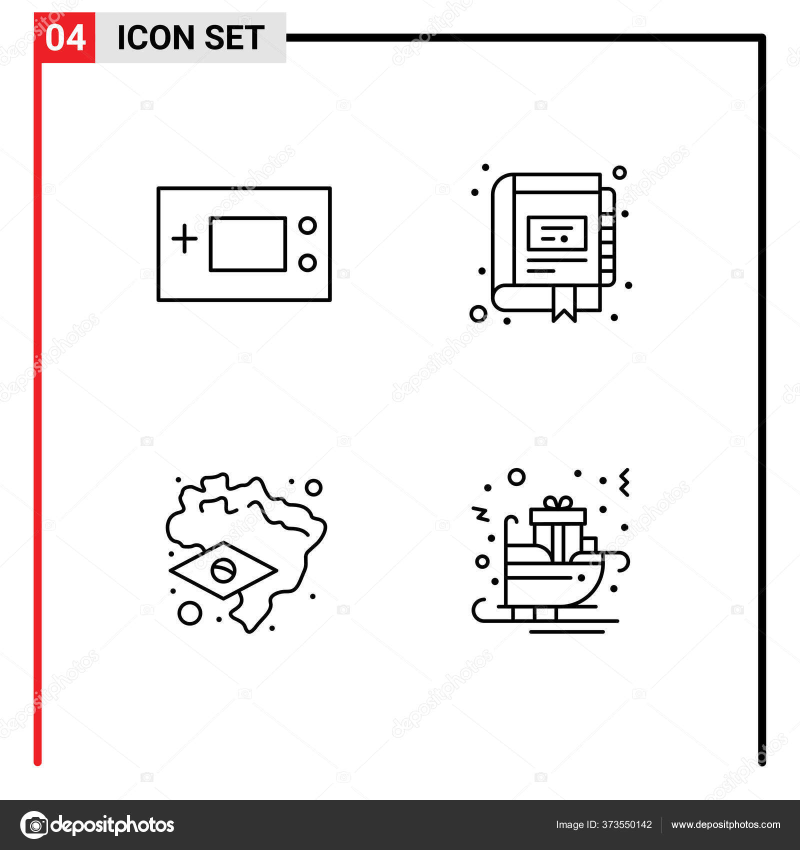 Mobile Interface Line Set Pictograms Devices Notebook Products Digital ...