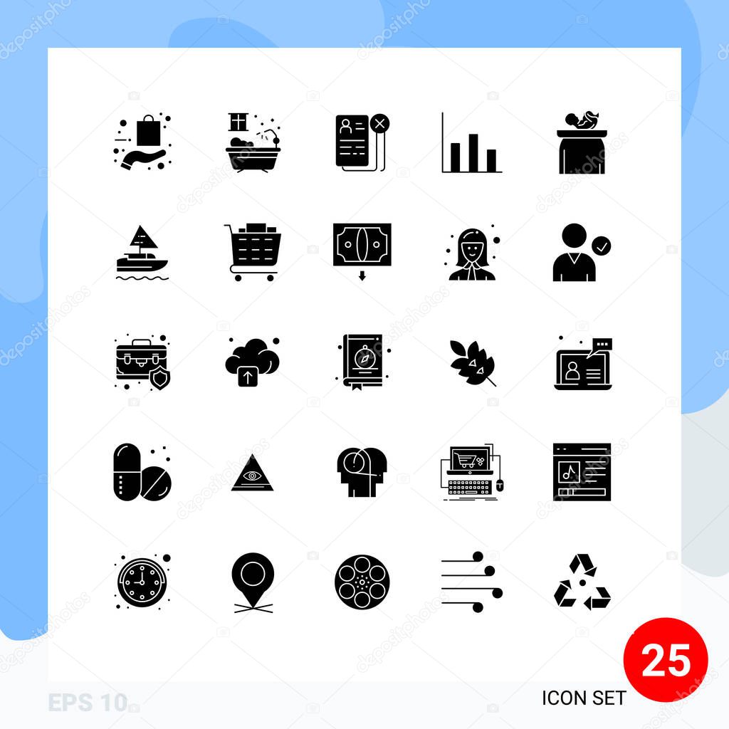Stock Vector Icon Pack de 25 líneas de señalización y símbolos para ...