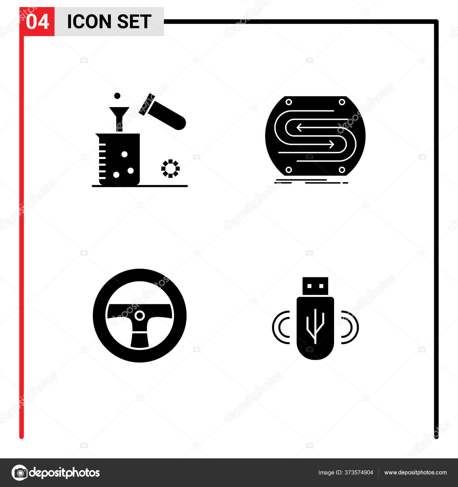 Stock Vector Icon Pack Line Signs Symbols Chemical Pitch Test Stock ...