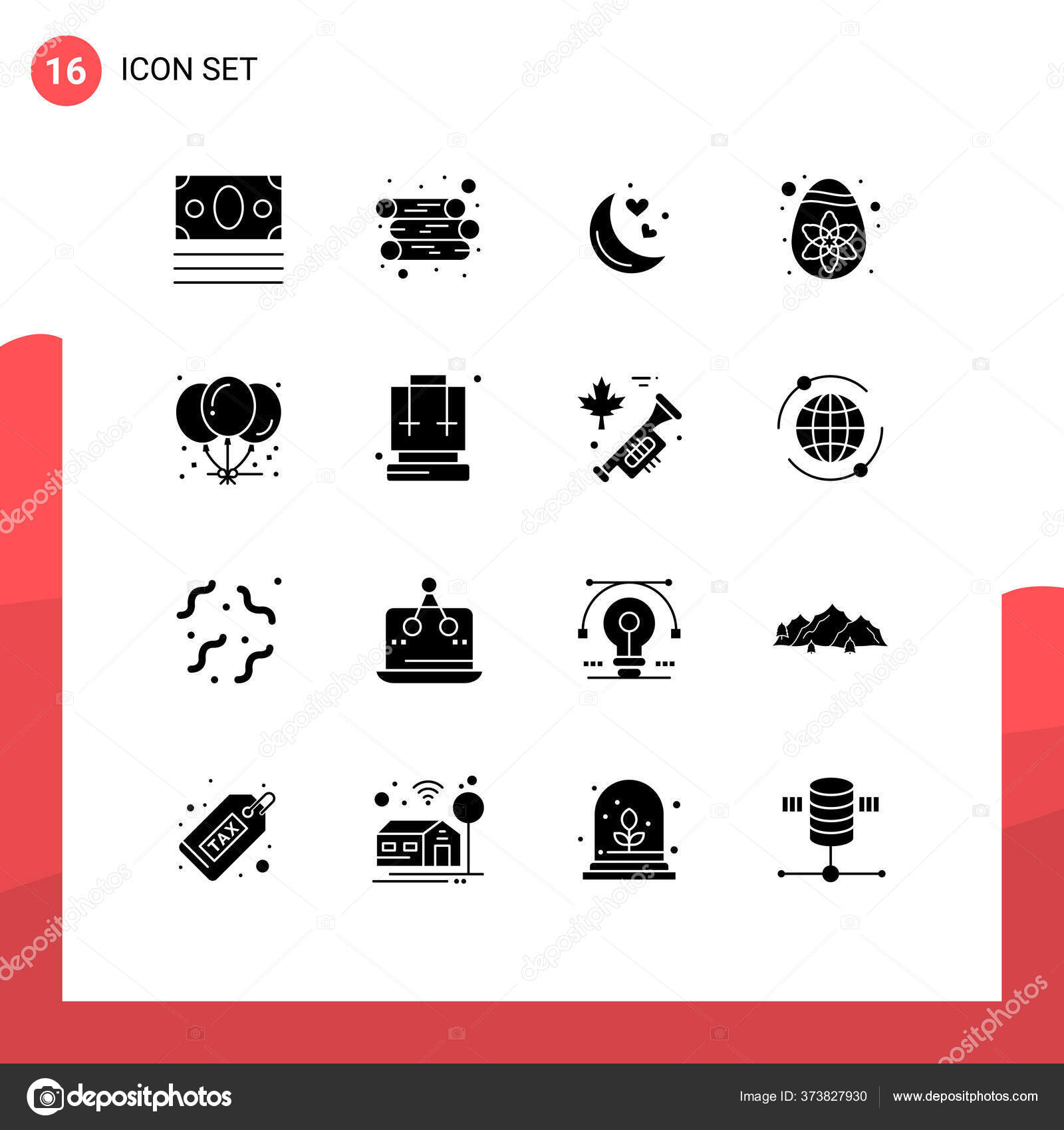 Pack Modern Solid Glyphs Signs Symbols Web Print Media Party — Stock ...