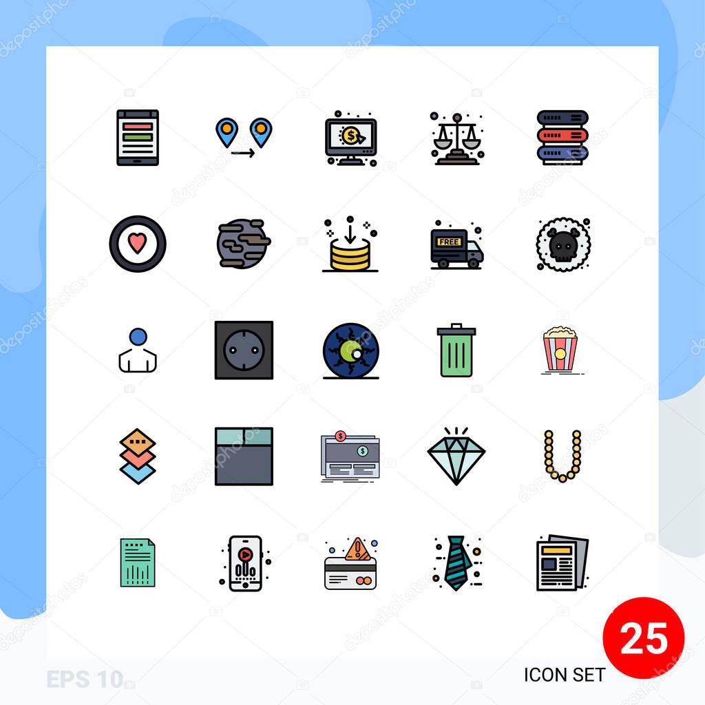 Grupo universal de símbolos Icon de 25 elementos de diseño de vectores ...