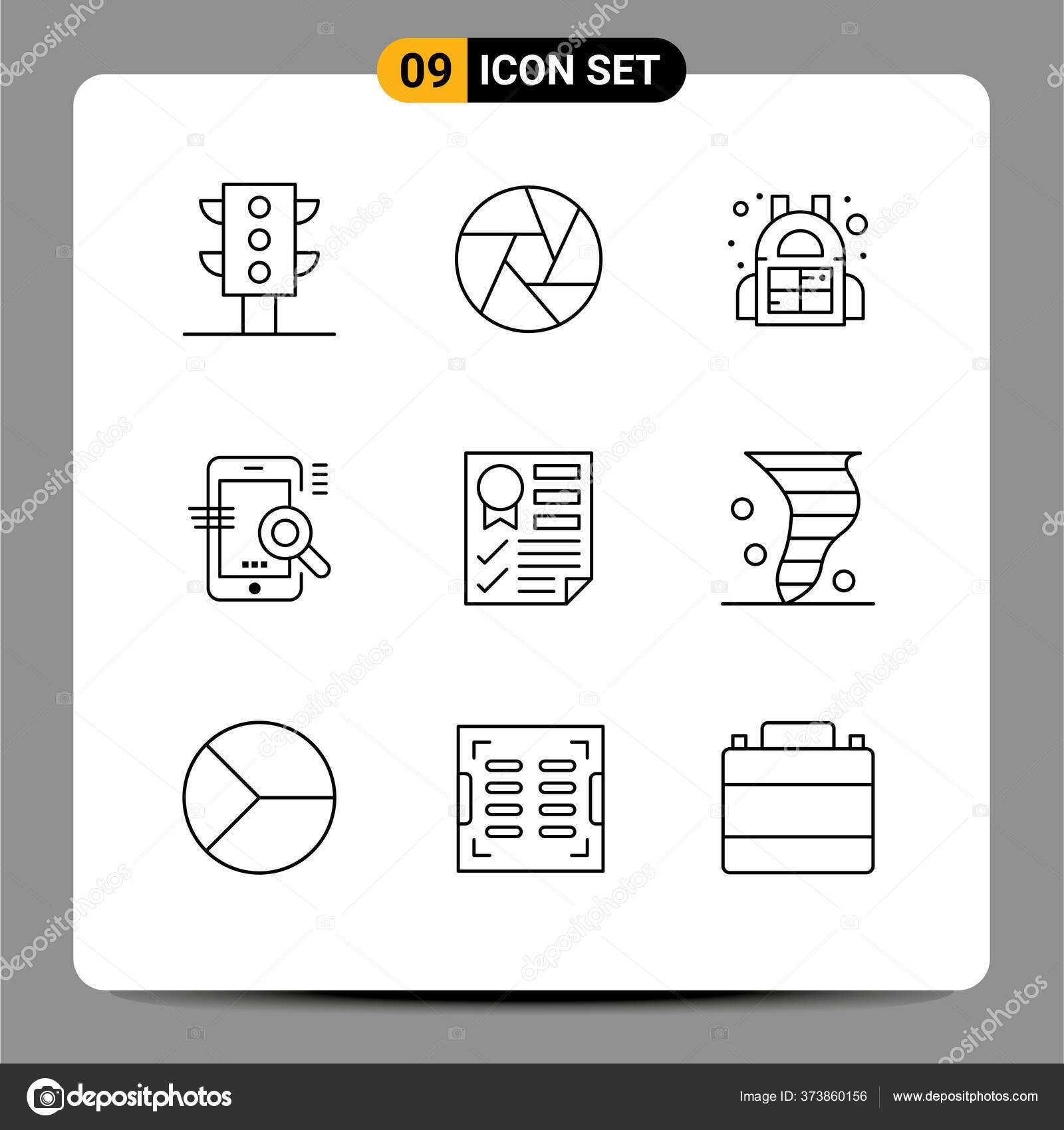 Set Vector Outlines Grid Page Data Barrel Configuration Optimize Editable Stock Vector By
