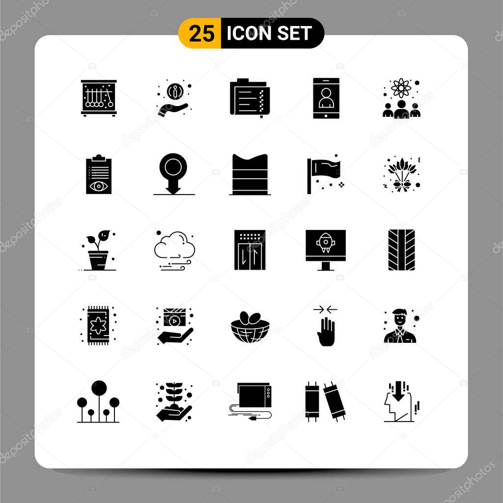 Grupo de 25 signos y símbolos sólidos para científicos, físicos ...