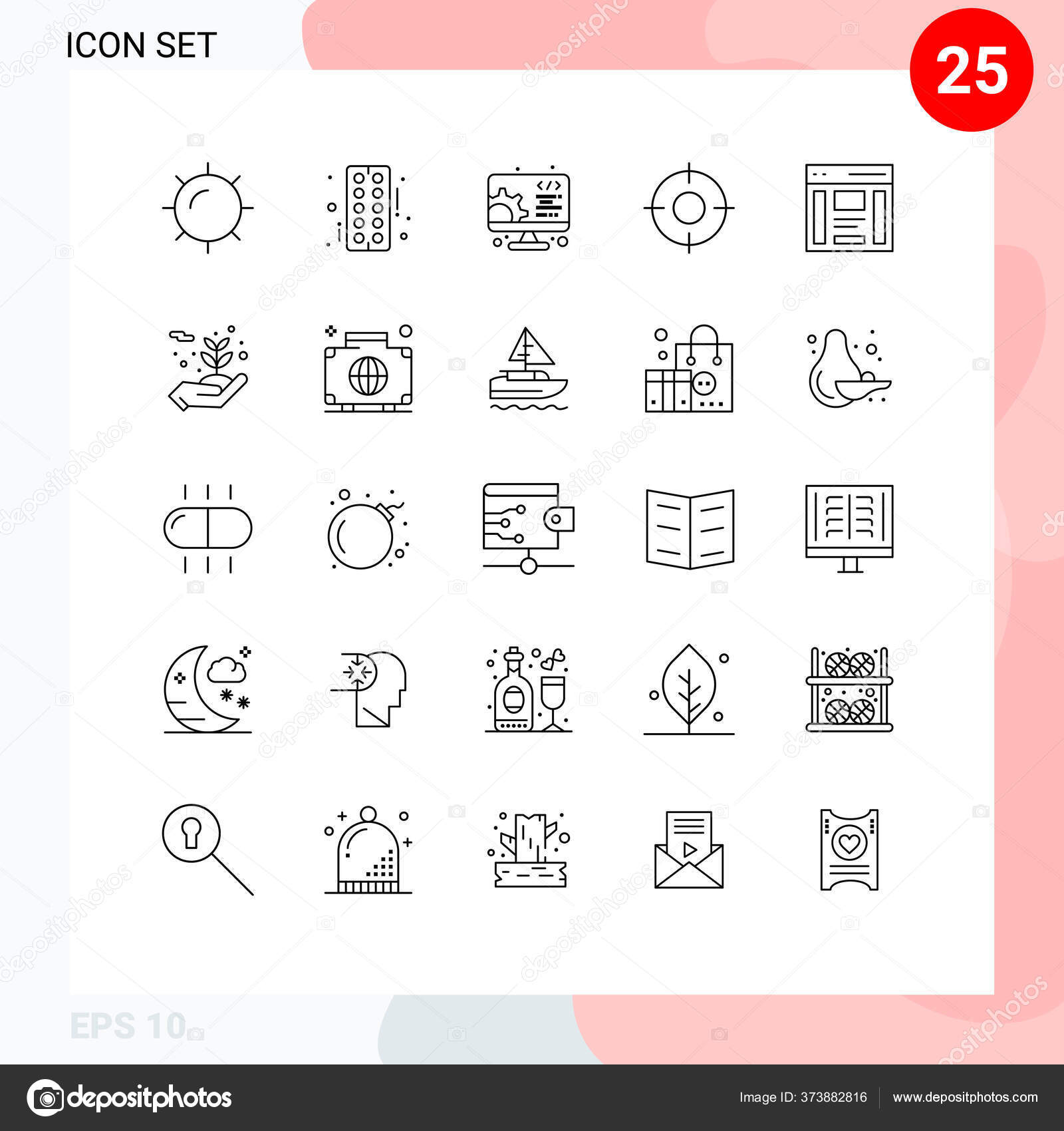 Set Vector Lines Grid Interface Service Essential Editable Vector ...