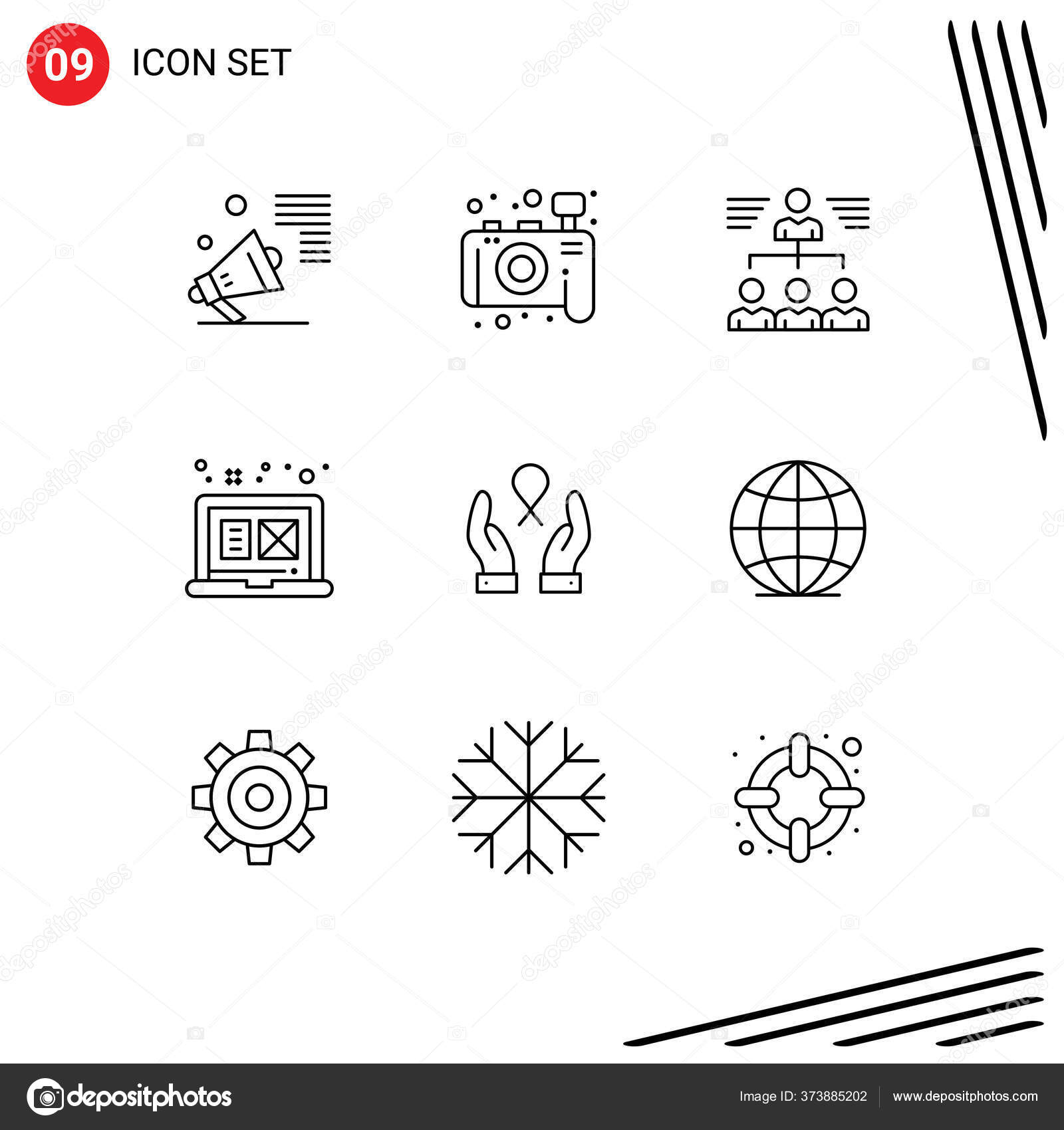 Set Vector Outlines Grid Care Graphic Businessman Digital Graphic Group ...