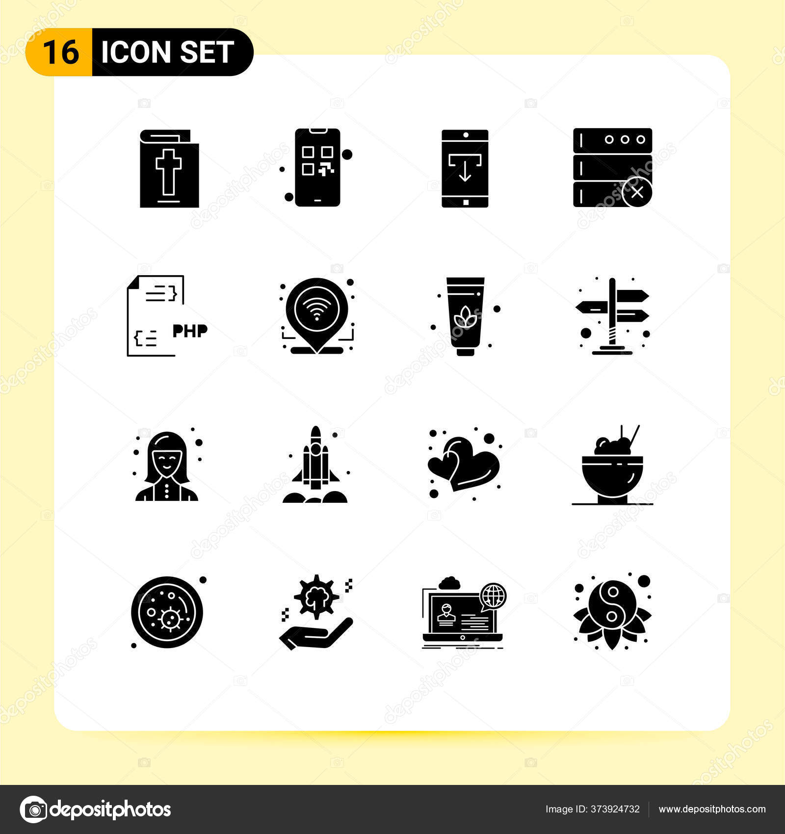 Set Modern Icons Symbols Signs Development Coding Data Serve Database ...