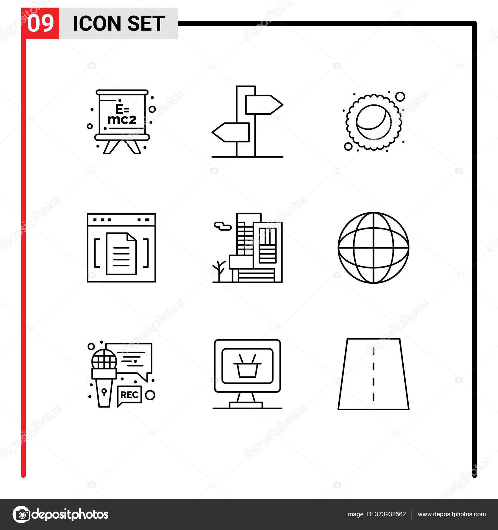 Modern Set Outlines Symbols Building Interface Mardi Gras File Browser ...