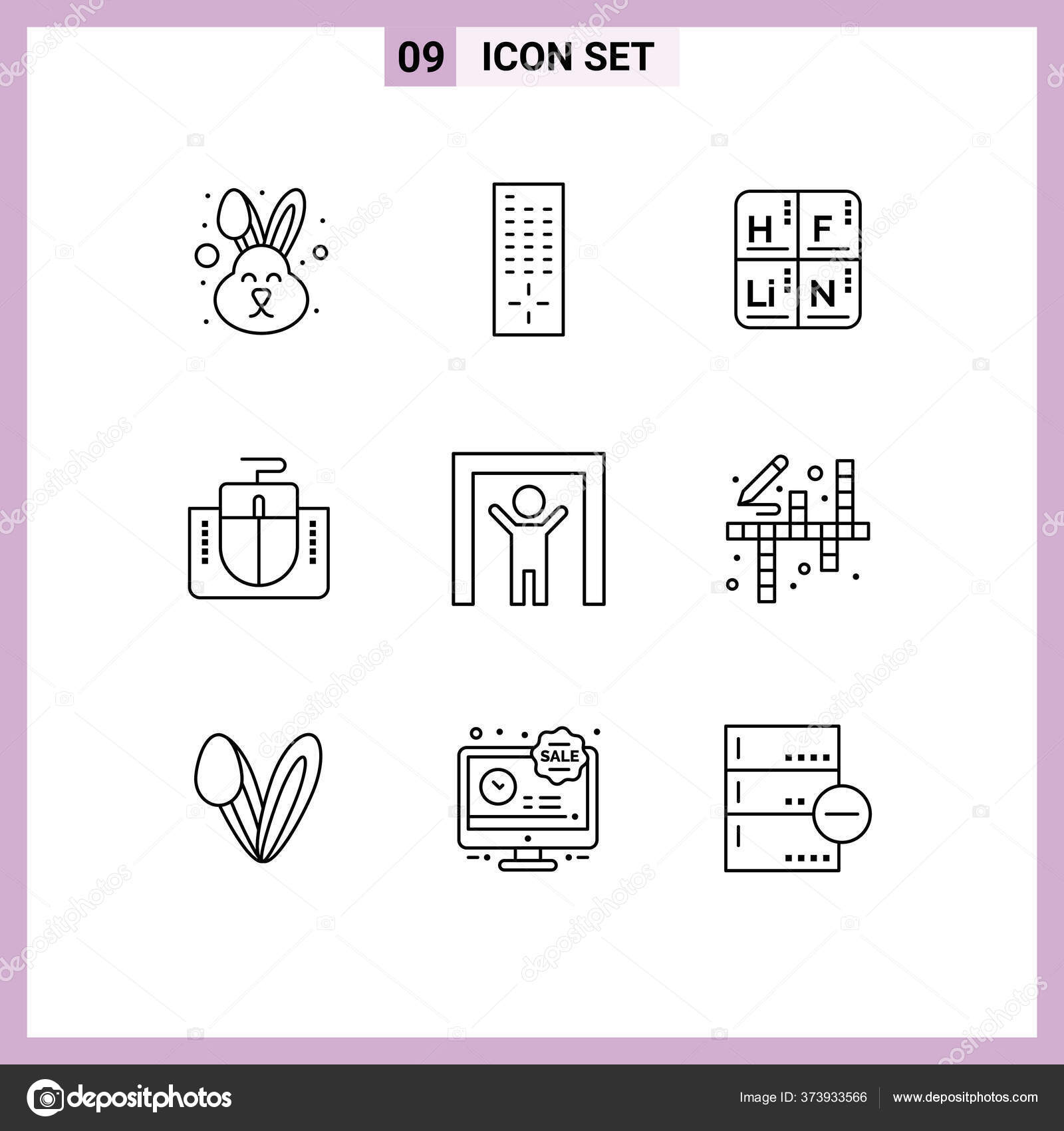 Outline Pack Universal Symbols Security Human Scanner Table Computer ...