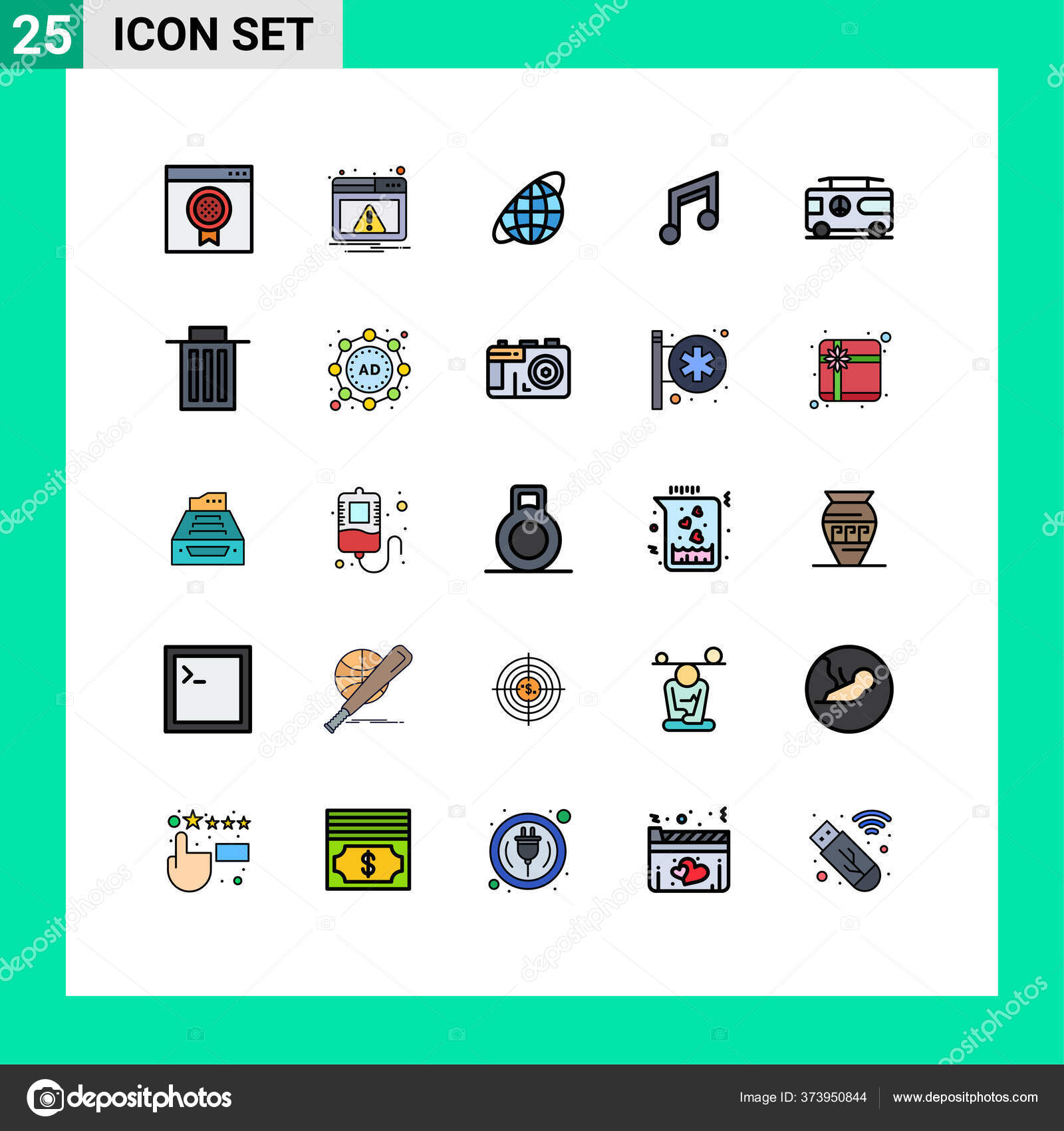 Thematic Vector Filled Line Flat Colors Editable Symbols Combo Mobile ...