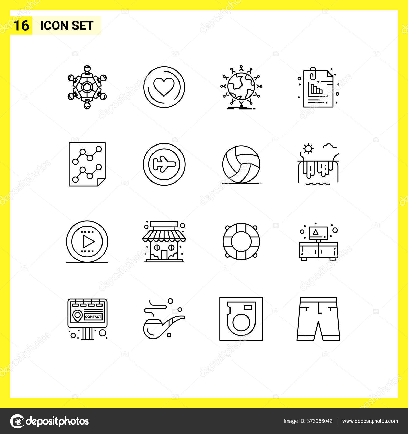 User Interface Outline Pack Modern Signs Symbols Pin Files Global Stock ...