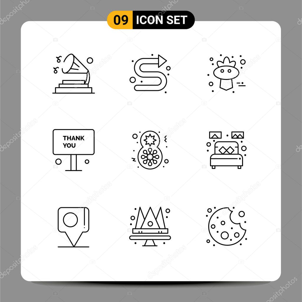 Set de 9 iconos de interfaz de usuario moderna Símbolos Signos para el ...