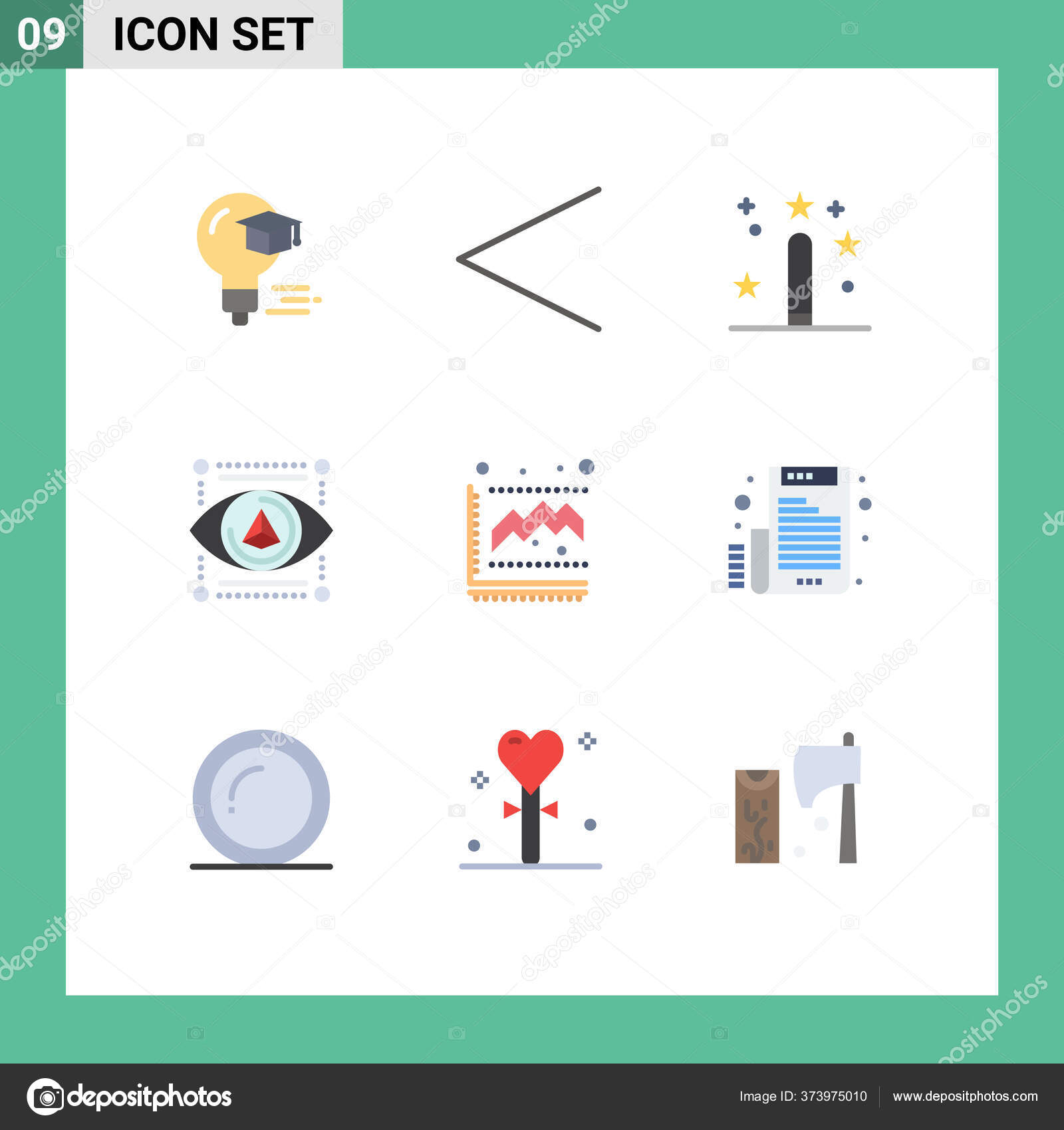 Set Modern Icons Symbols Signs Graph Printer Design Model Eye Stock ...