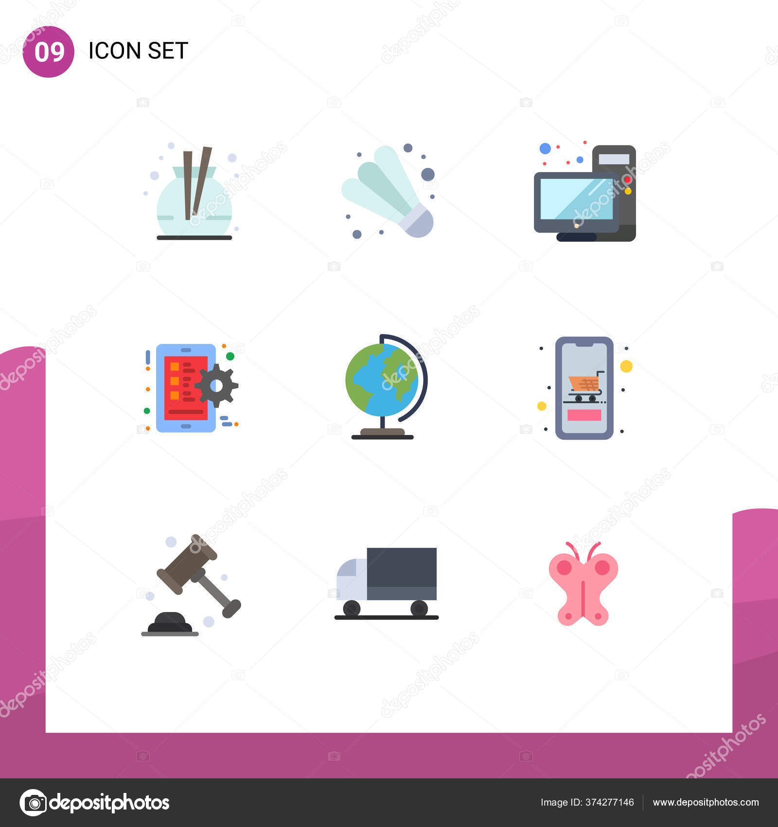 Colores Planos Vectoriales Temáticos Símbolos Editables Mapa Globo ...