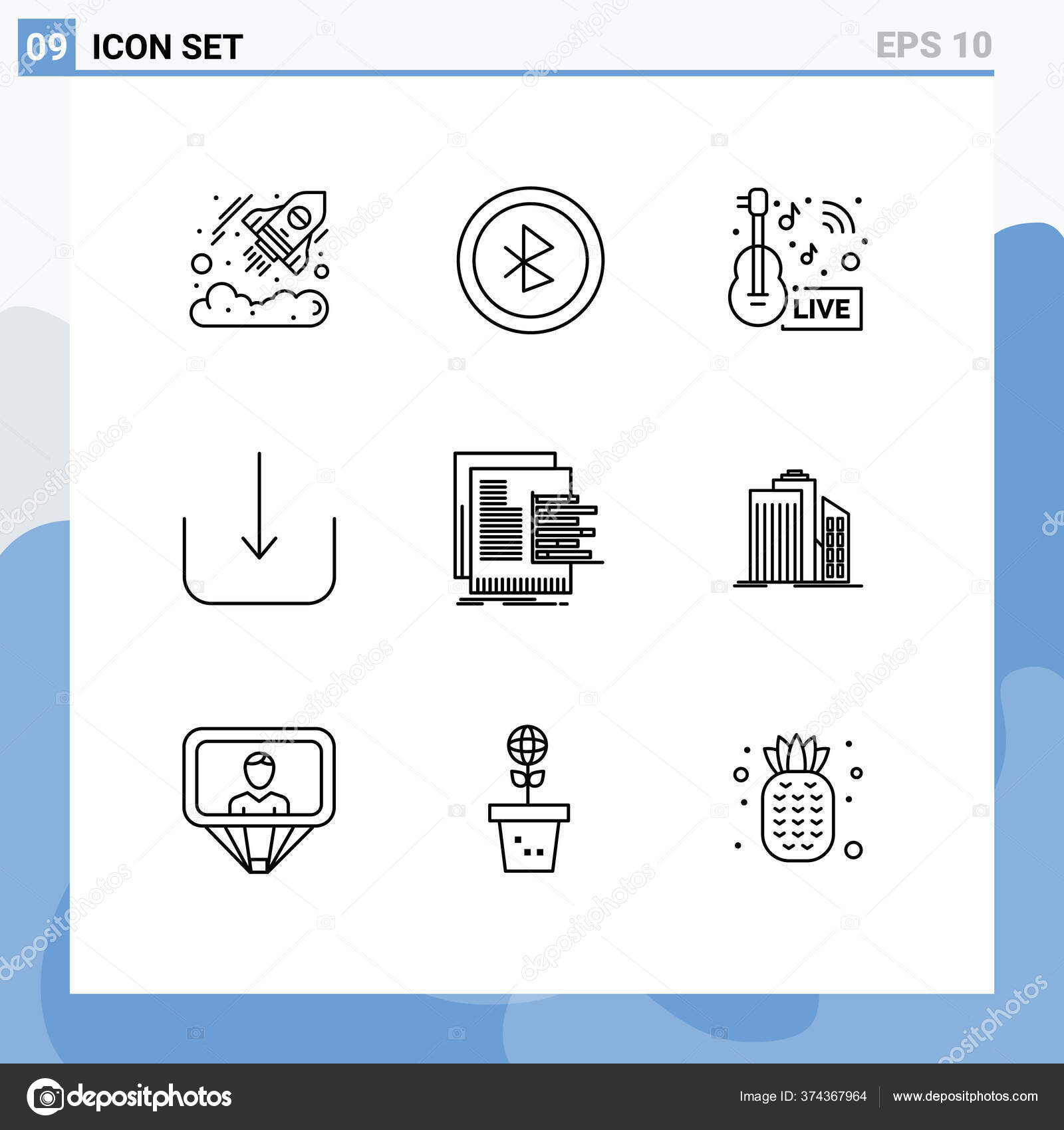 Universal Outline Signs Symbols Graph Chart Entertainment Download ...