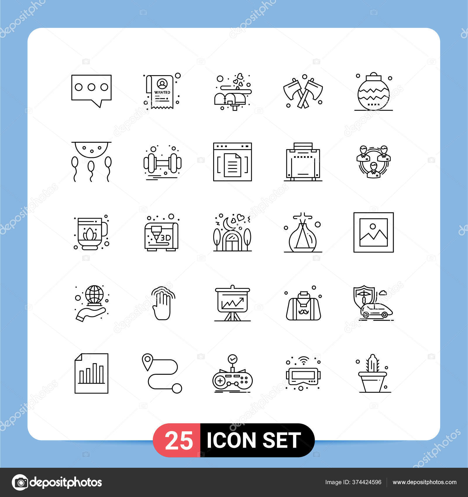 Set Vector Lines Grid Ornaments Event Love Christmas Weapon Editable ...