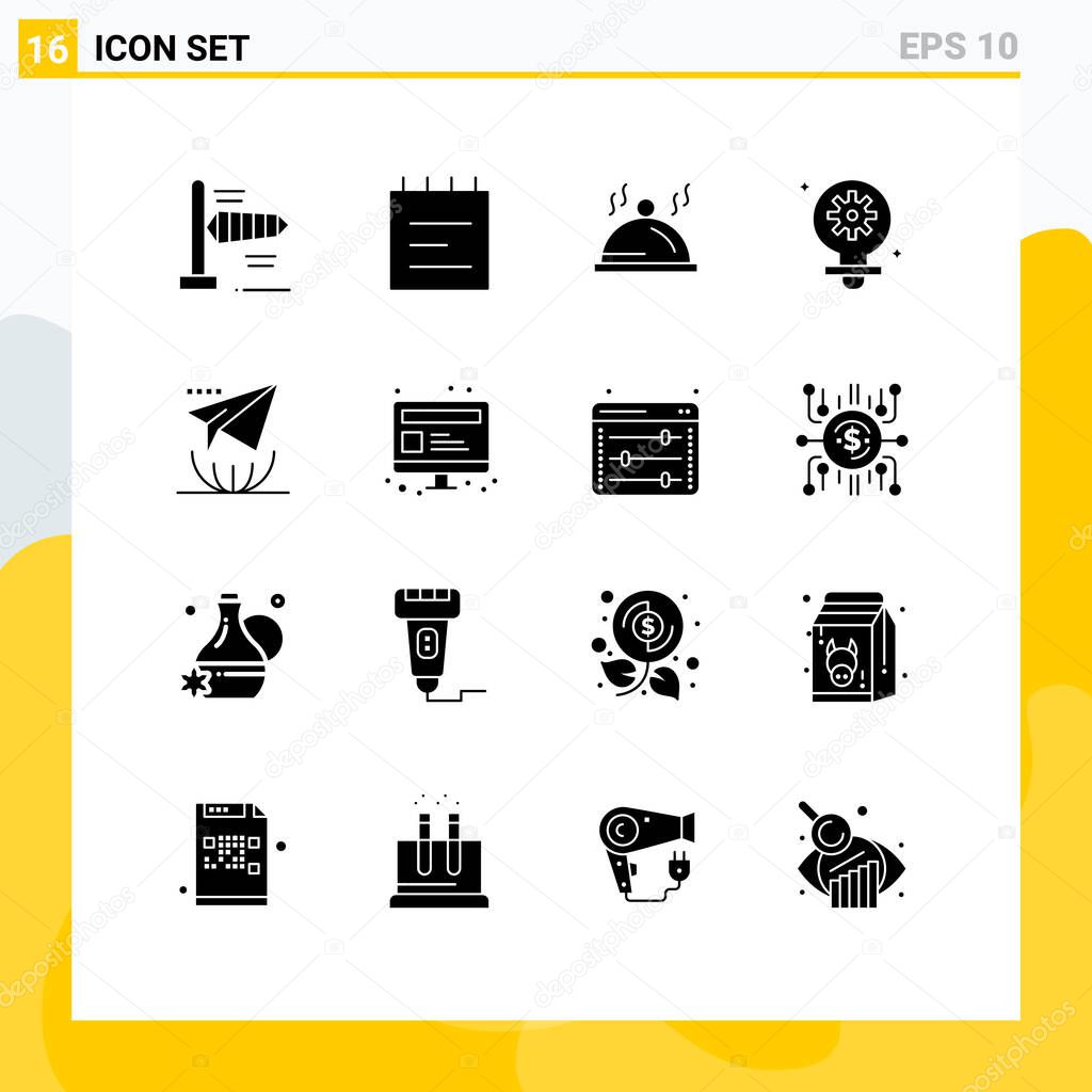 Stock Vector Icon Pack de 16 signos de línea y símbolos para enviar ...