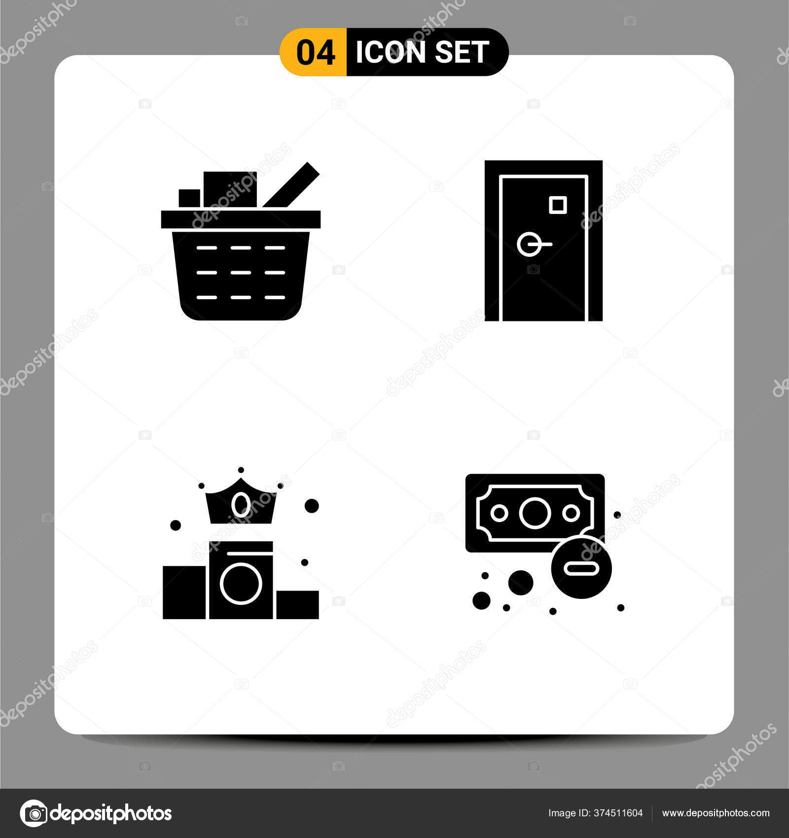 Group Solid Glyphs Signs Symbols Basket Crown Aperture Exit Position ...