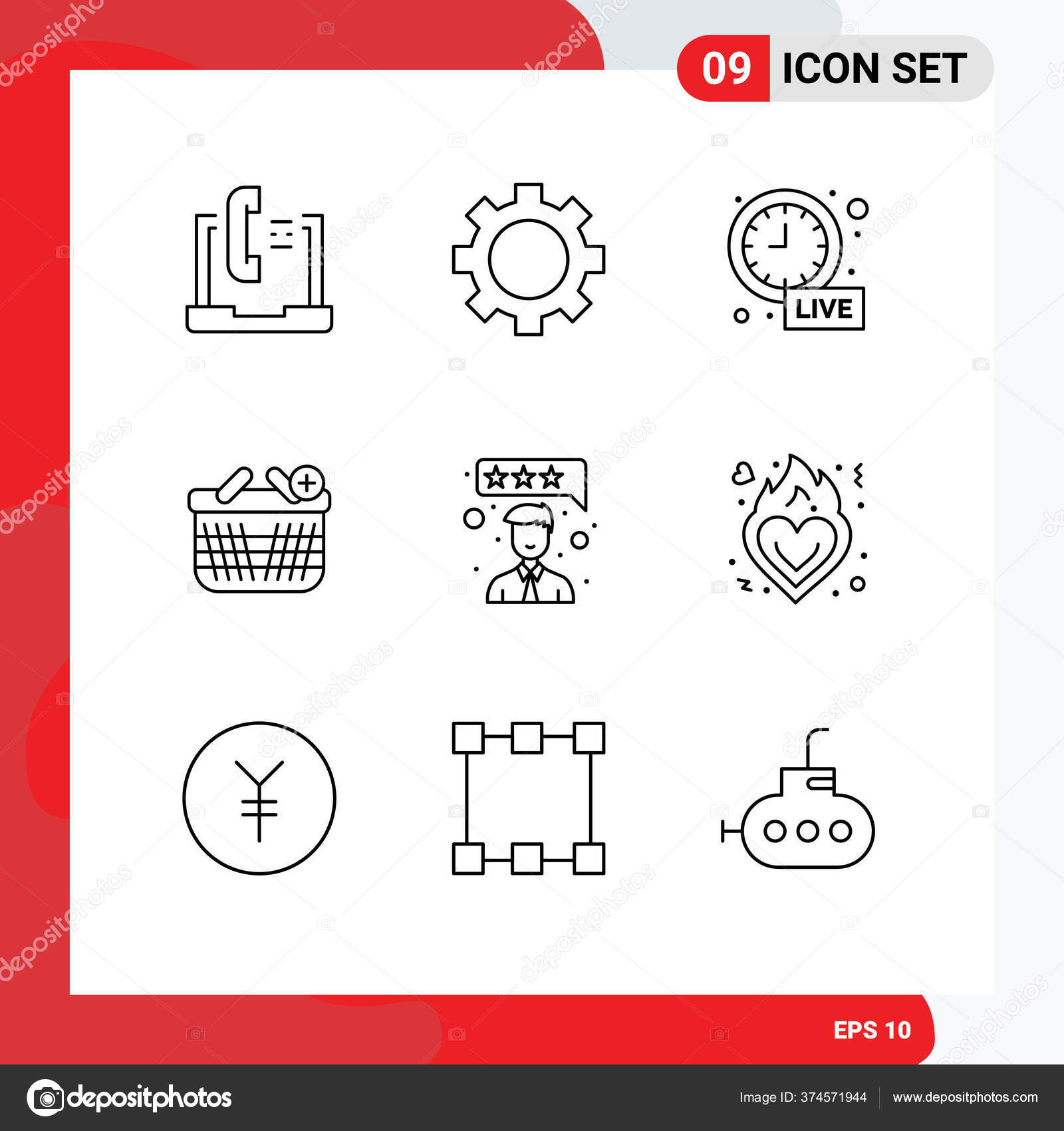 Set Vector Outlines Grid Customer Satisfaction Shopping Technology ...