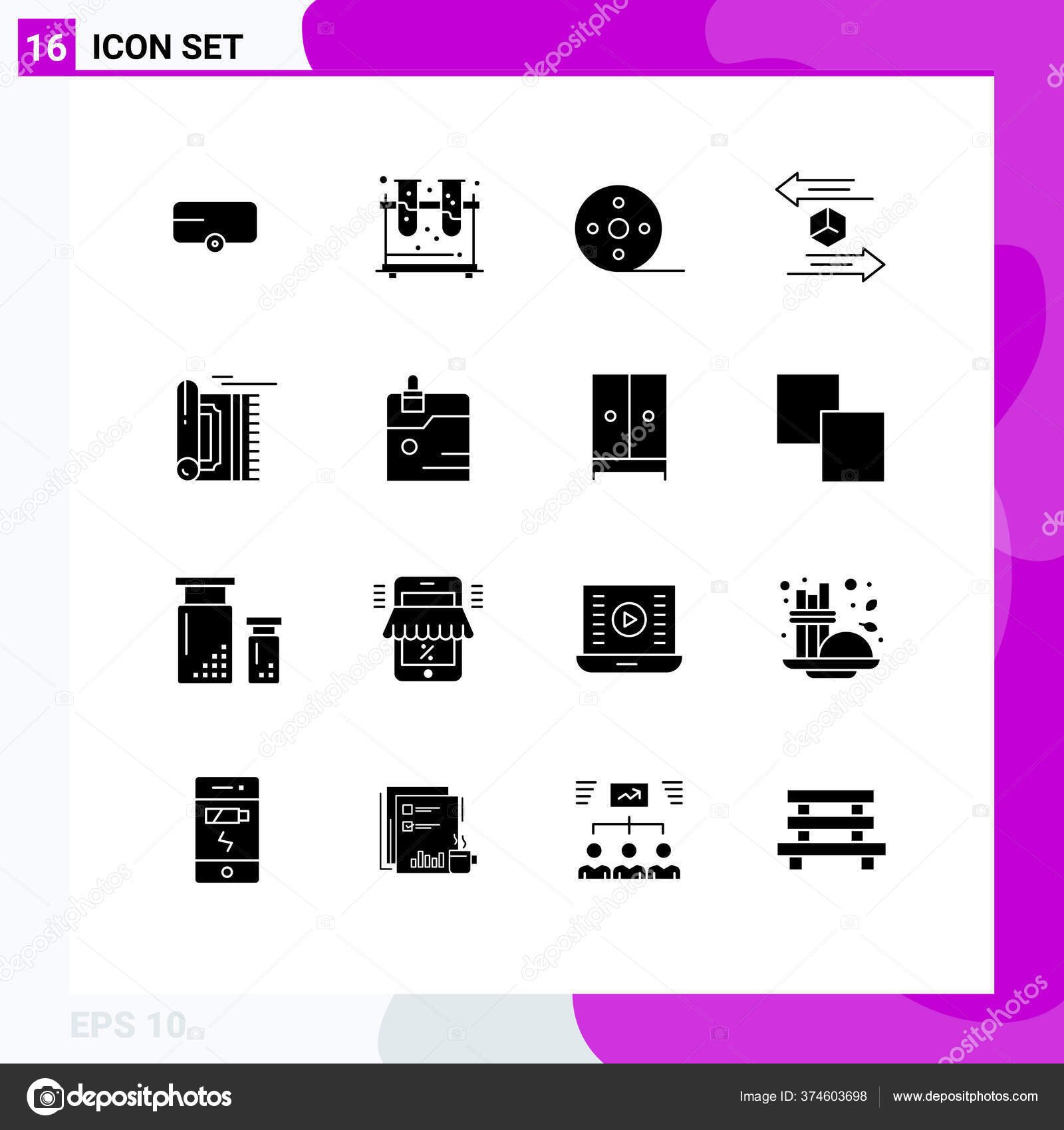 Mobil Arayüz Piktogram Piktogram Piktogram 'Lık Katı Glif Kümesi Dua ...