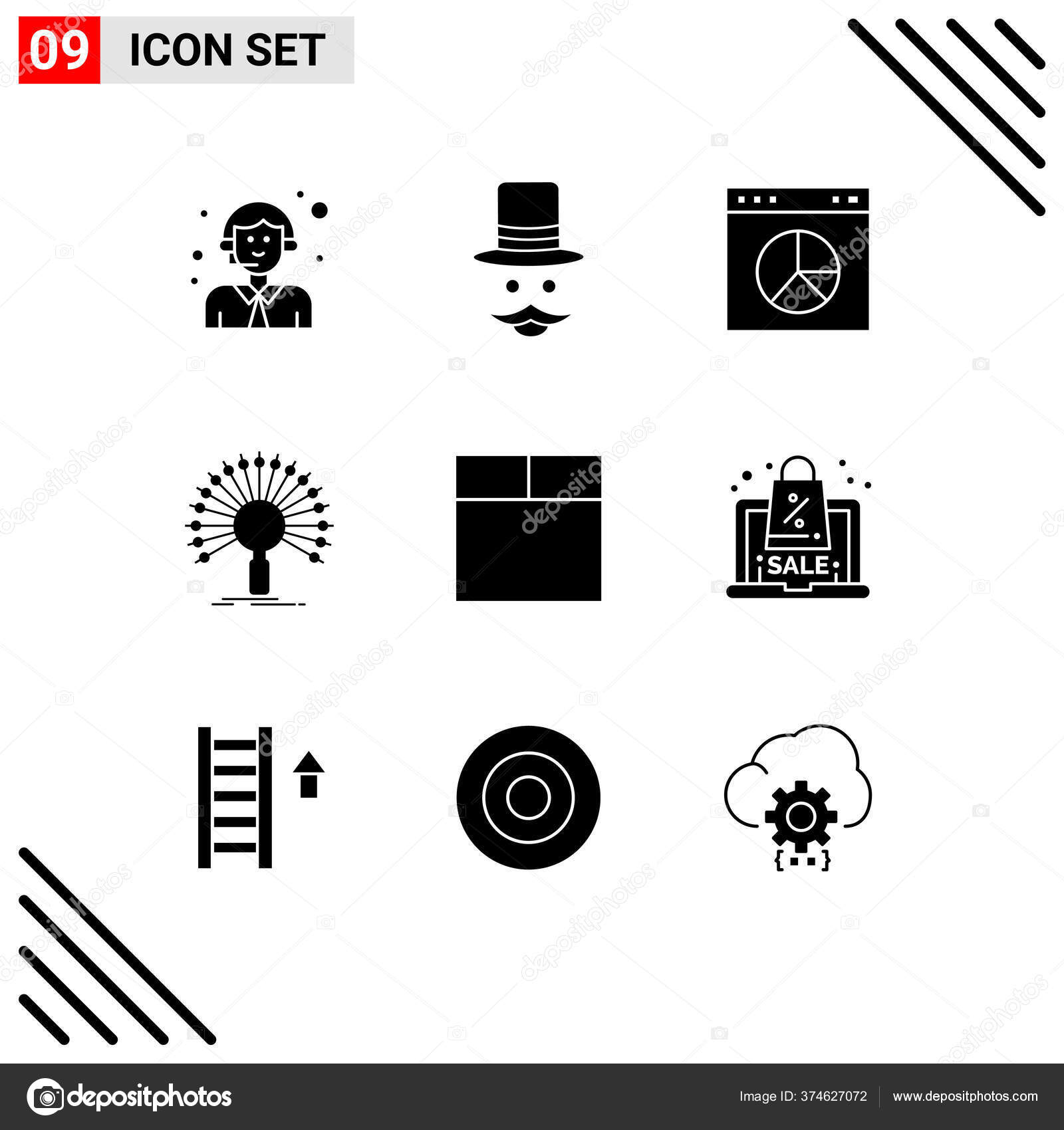Thematic Vector Solid Glyphs Editable Symbols Retrieval Informational ...