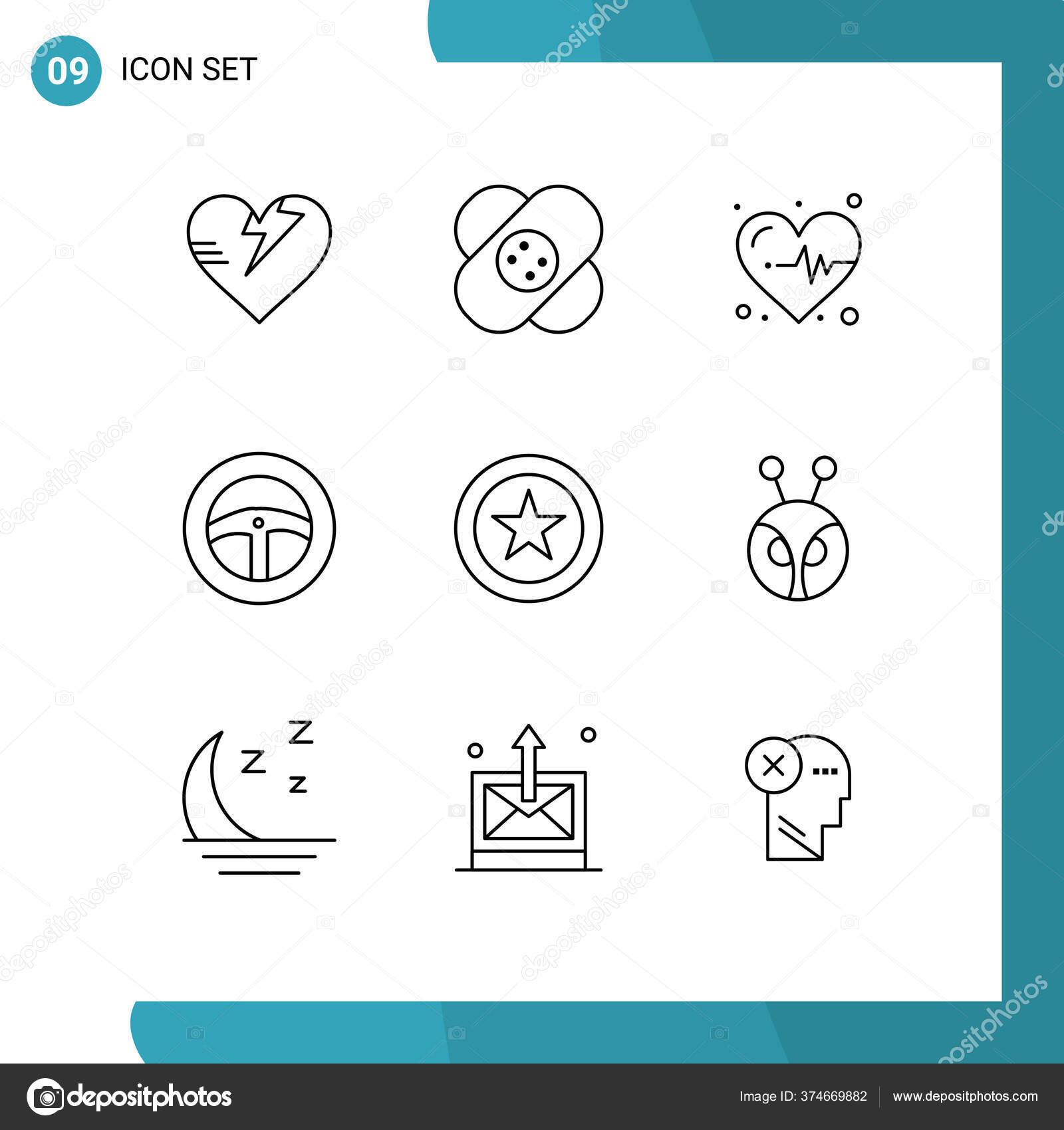 Outline Pack Universal Symbols Coin Business Heart Coin Wheel Editable ...