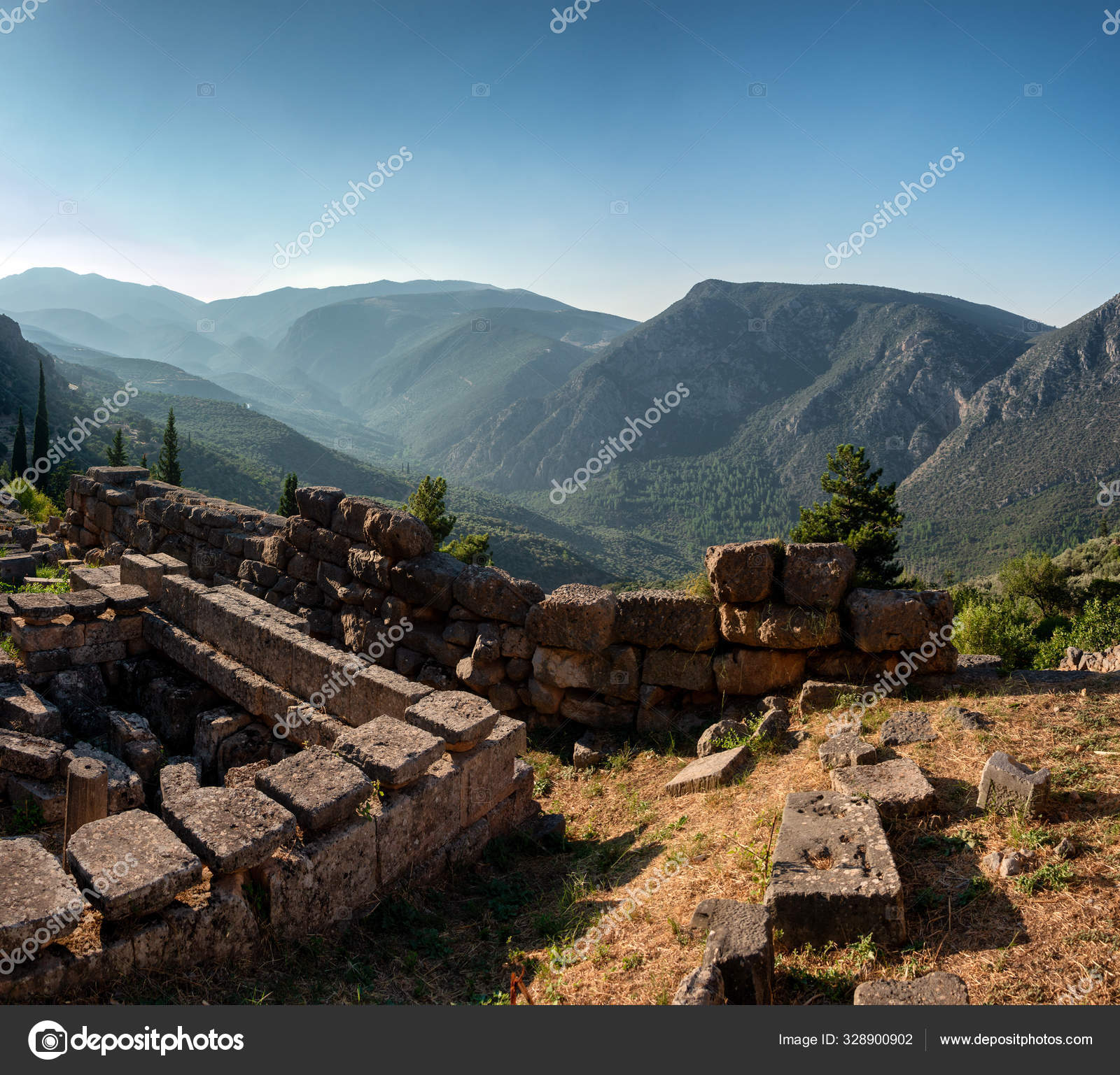 Apollo Temple Delphi Archaeological Site Mount Parnassus Delphi Famous ...