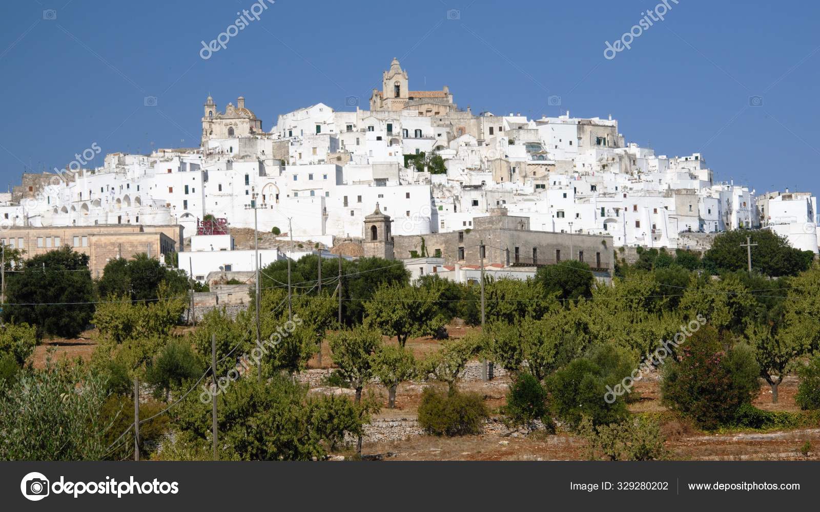 Picturesque Old Town Citadel Ostuni Built Top Hill Which Crowned ...