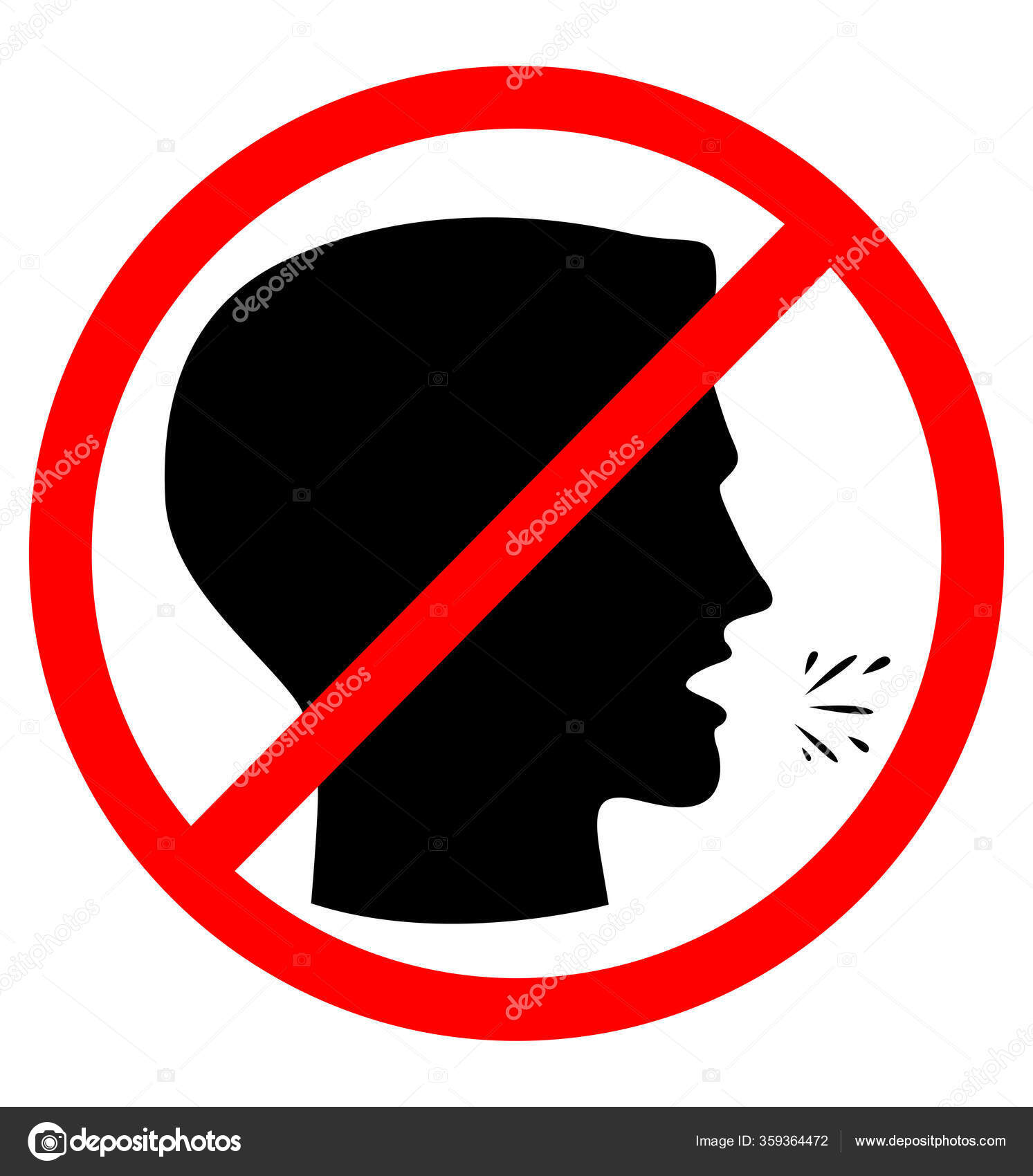 Dos signos - no tose, use máscara o respirador Vector de stock por ...