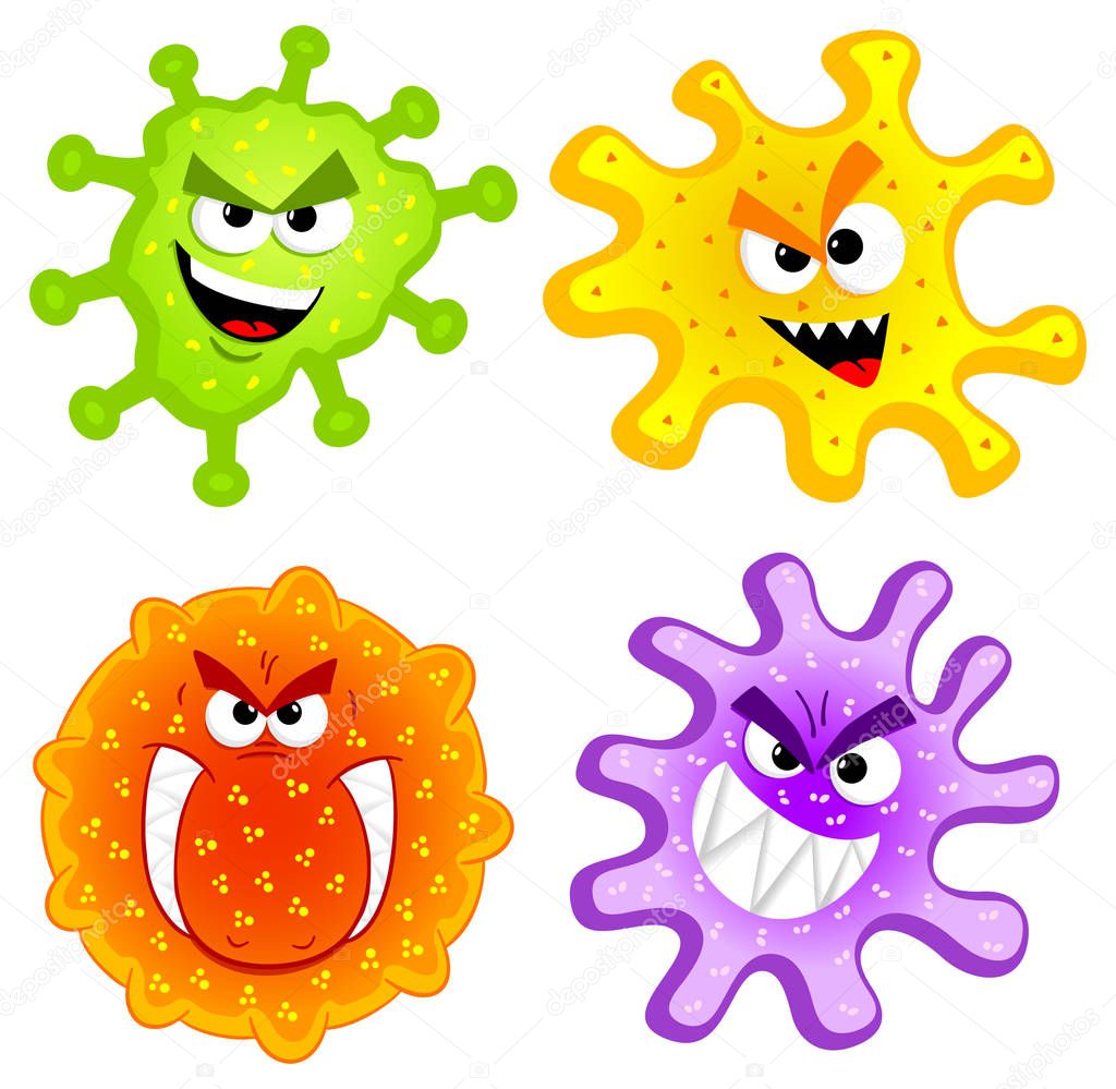 Virus de dibujos animados salvajes Vector de stock #129289506 de ...
