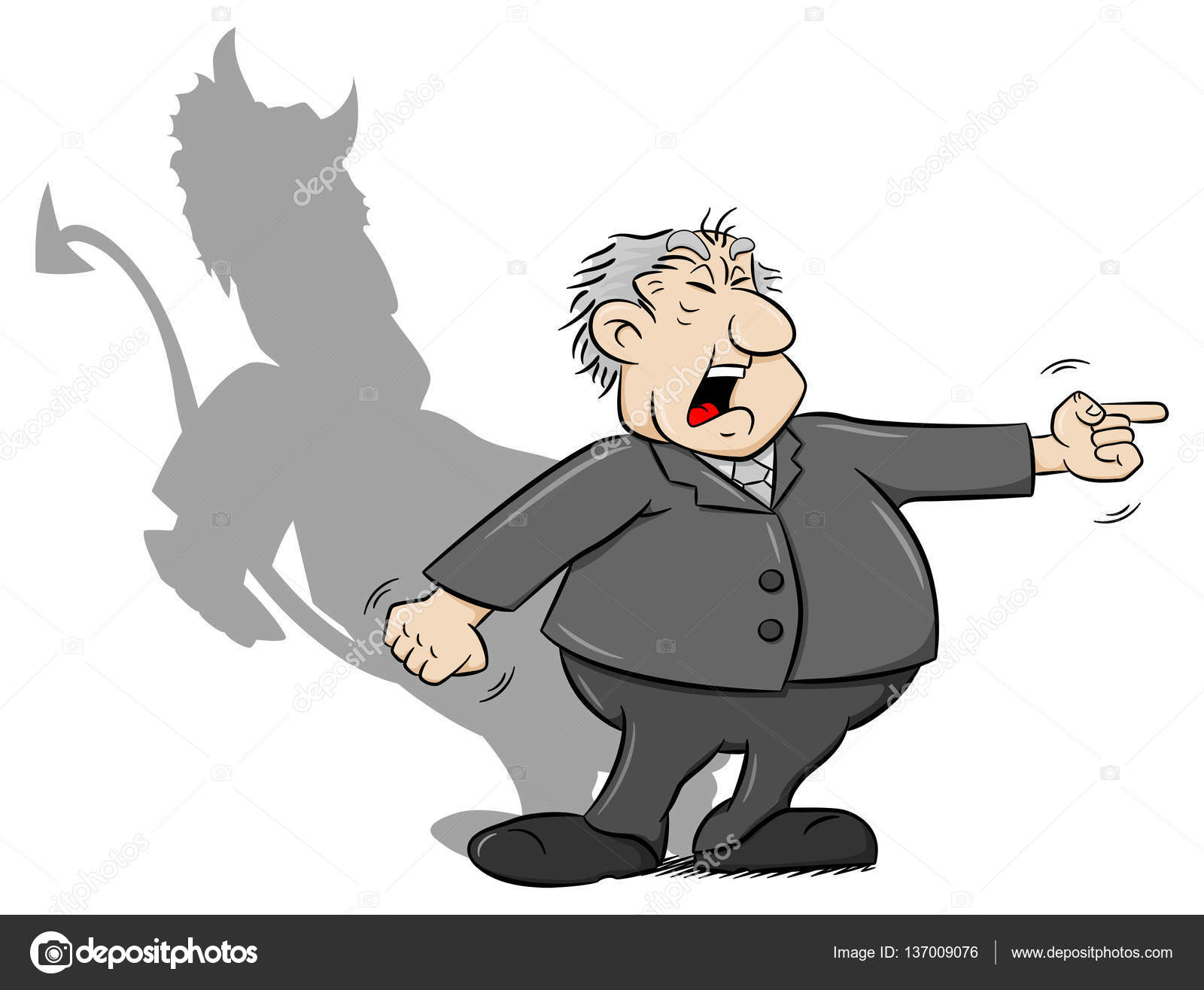 Yelling cartoon devil boss — Stock Vector © antimartina #137009076