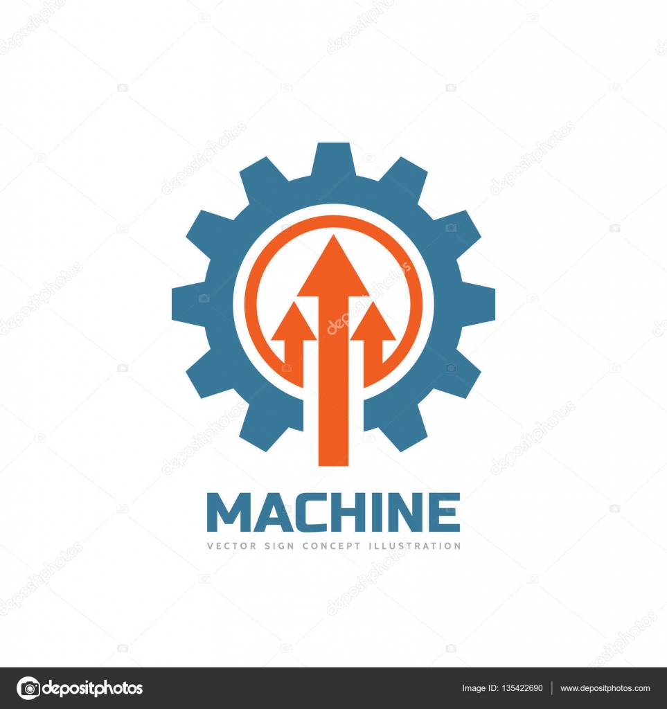 Machine - vector business logo template concept illustration. Gear ...