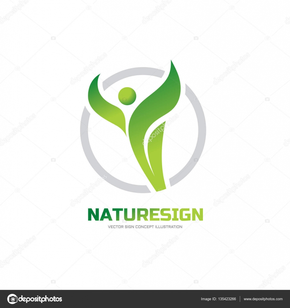 Nature sign - vector logo concept illustration. Abstract human ...